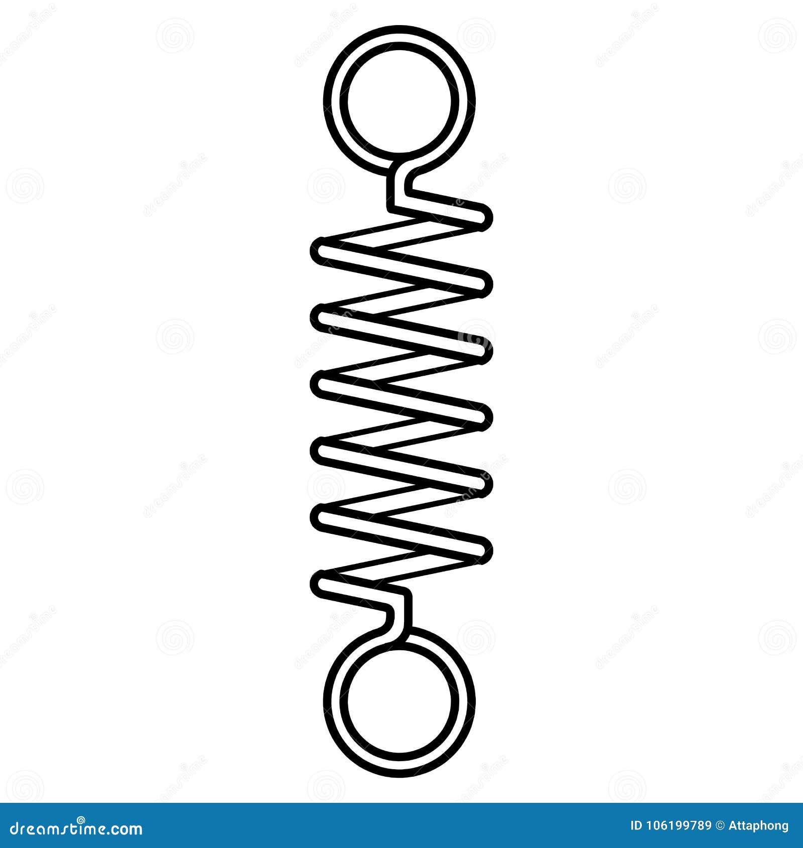 Coil Spring Steel Spring Metal Spring on White Background Vector Stock ...