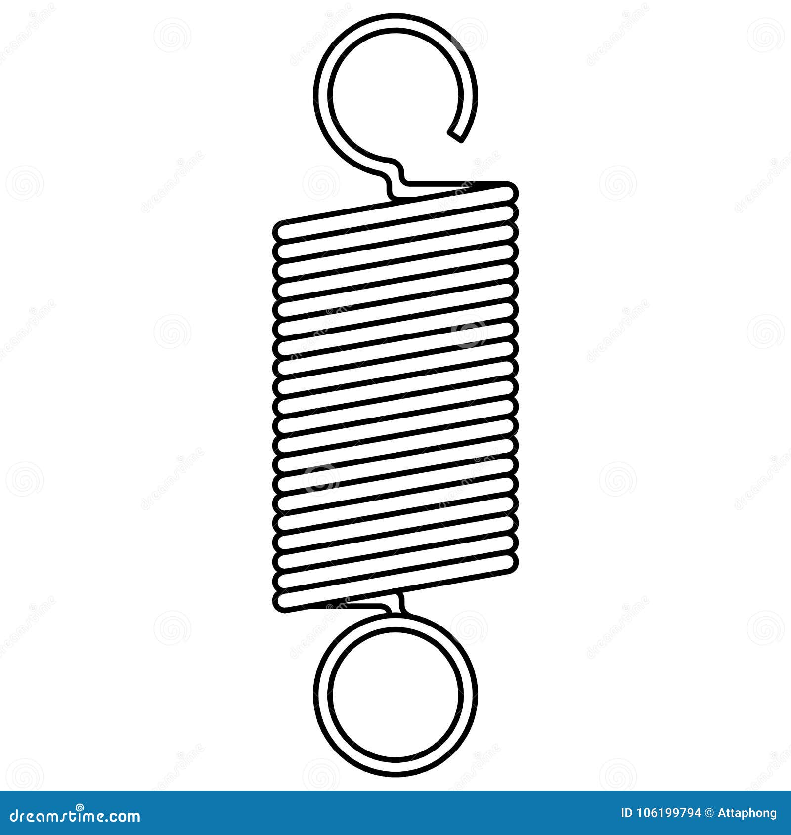 Coil Spring Steel Spring Metal Spring on White Background Vector Stock ...