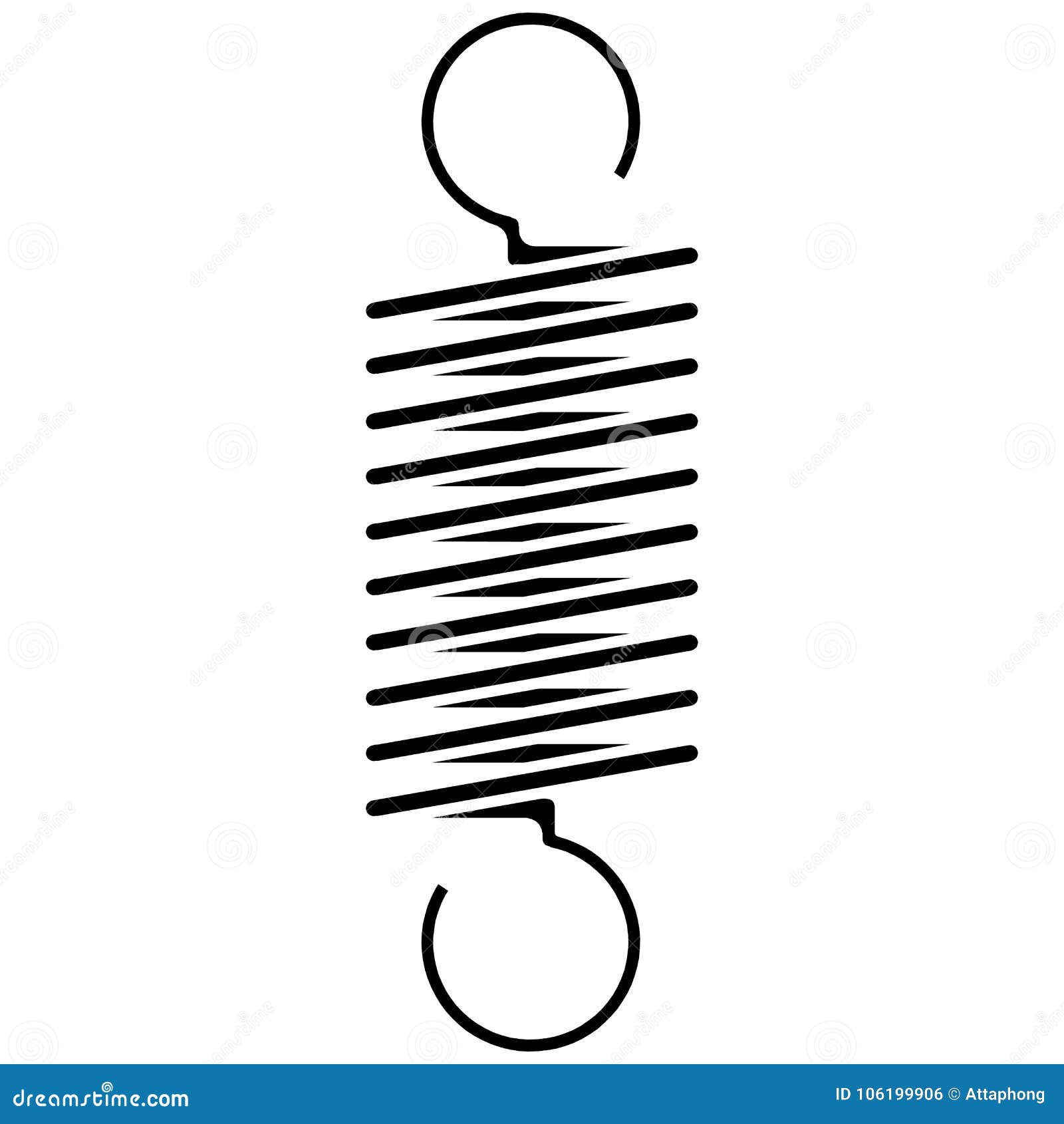 Coil Spring Steel Spring Metal Spring on White Background Vector Stock ...