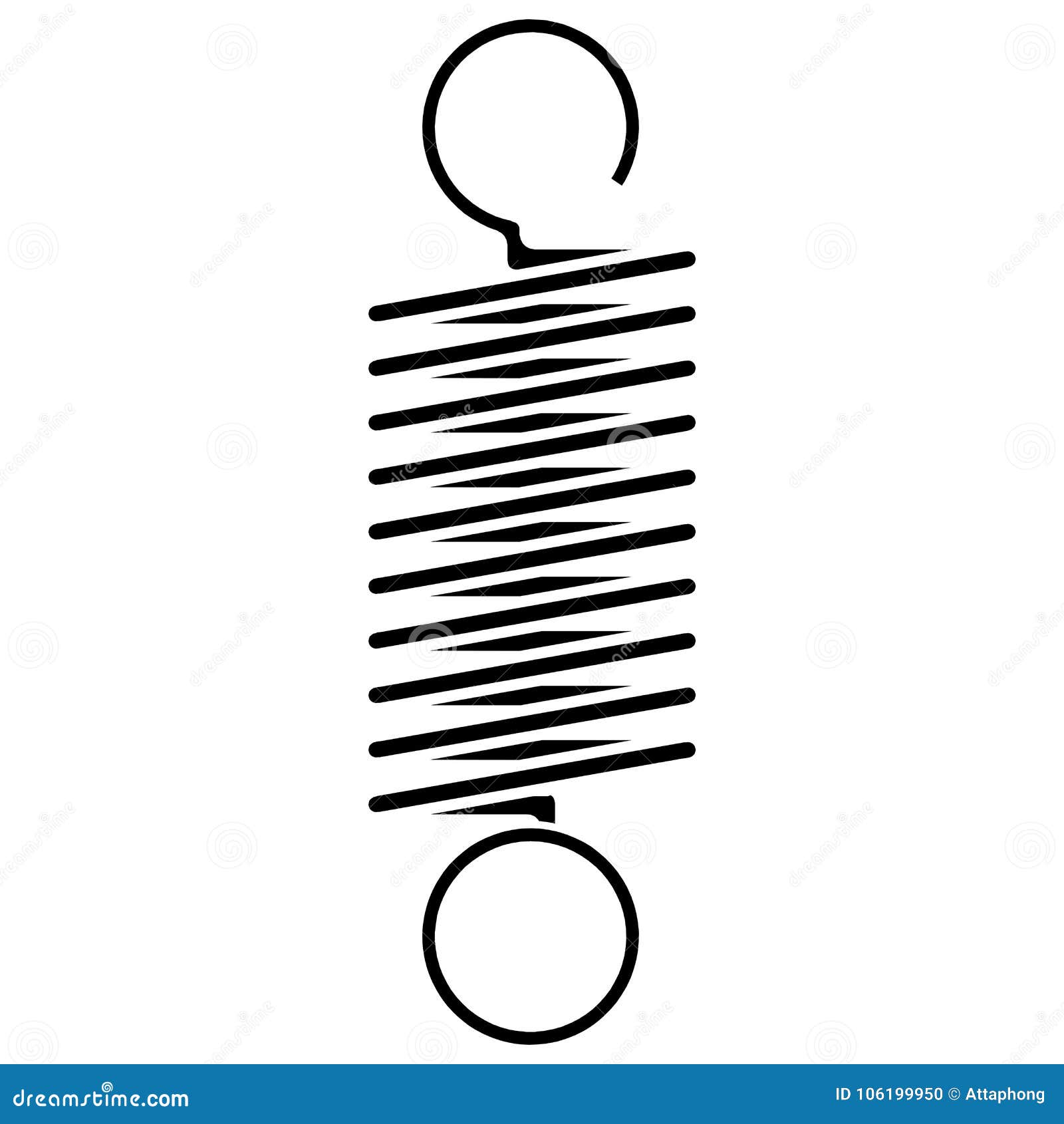 Coil Spring Steel Spring Metal Spring on White Background Vector Stock ...