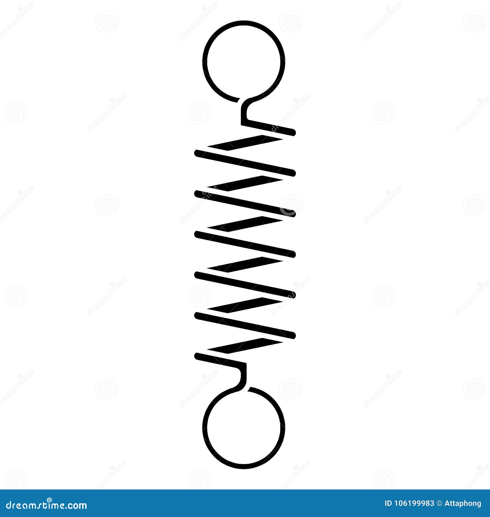 Coil Spring Steel Spring Metal Spring on White Background Vector Stock ...