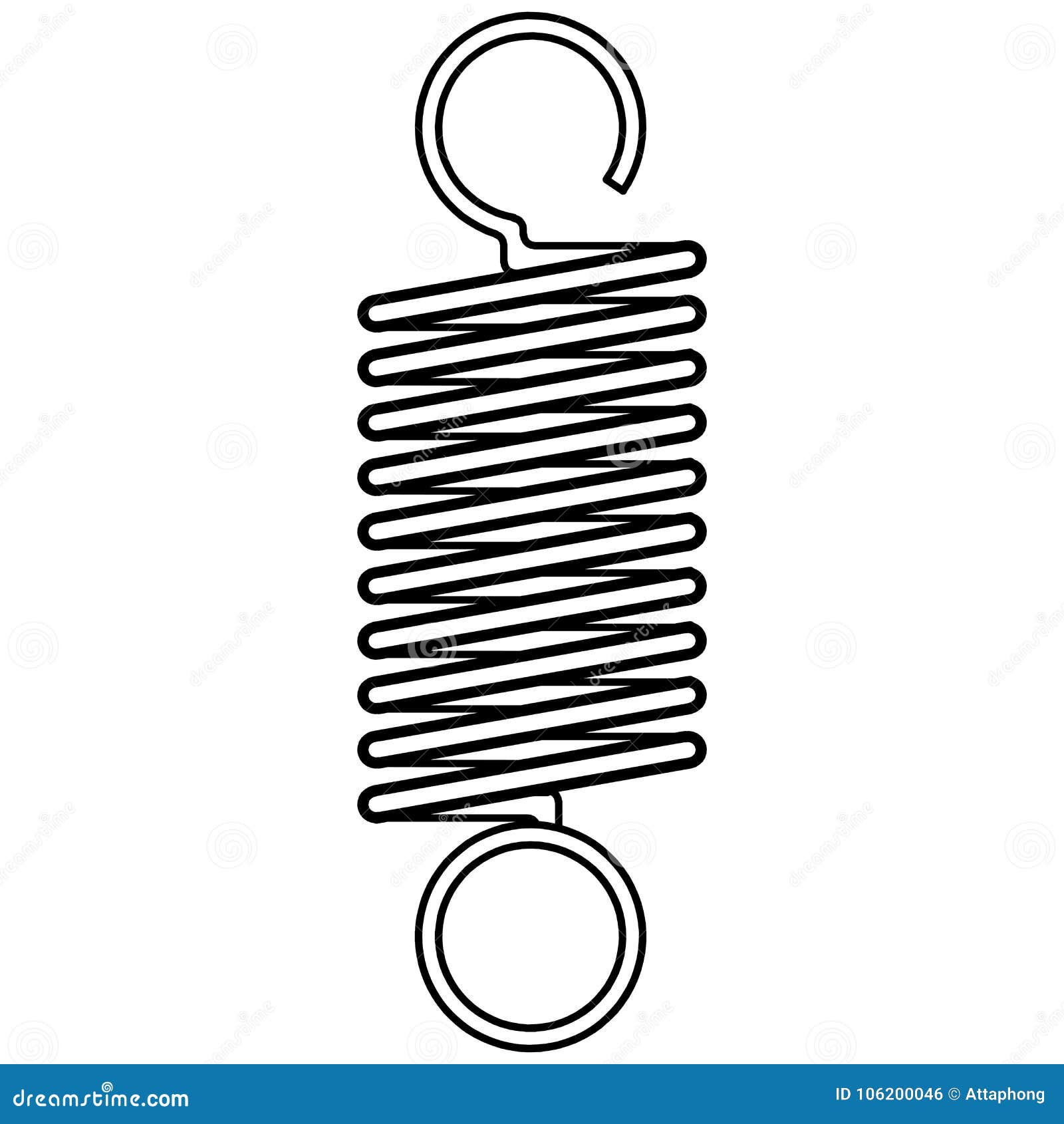 Coil Spring Steel Spring Metal Spring on White Background Vector Stock ...