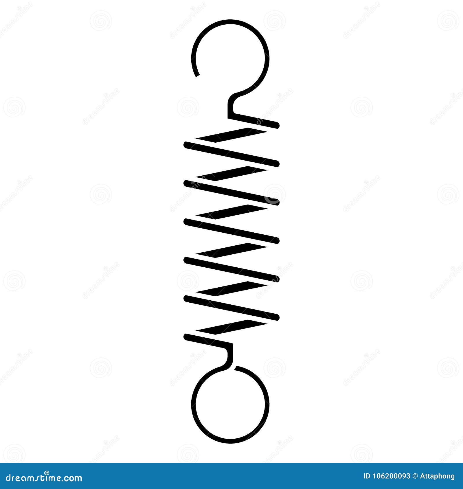 Coil Spring Steel Spring Metal Spring on White Background Vector Stock ...
