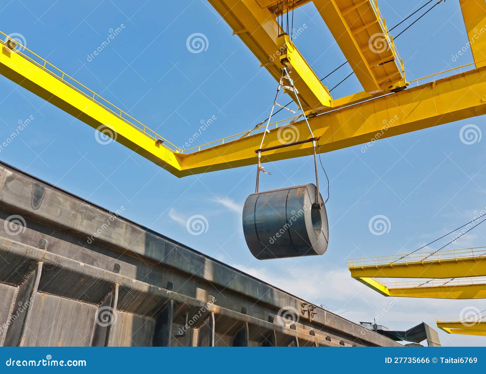 Coil Steel Shipping at a Port Stock Photo - Image of station, logistics ...