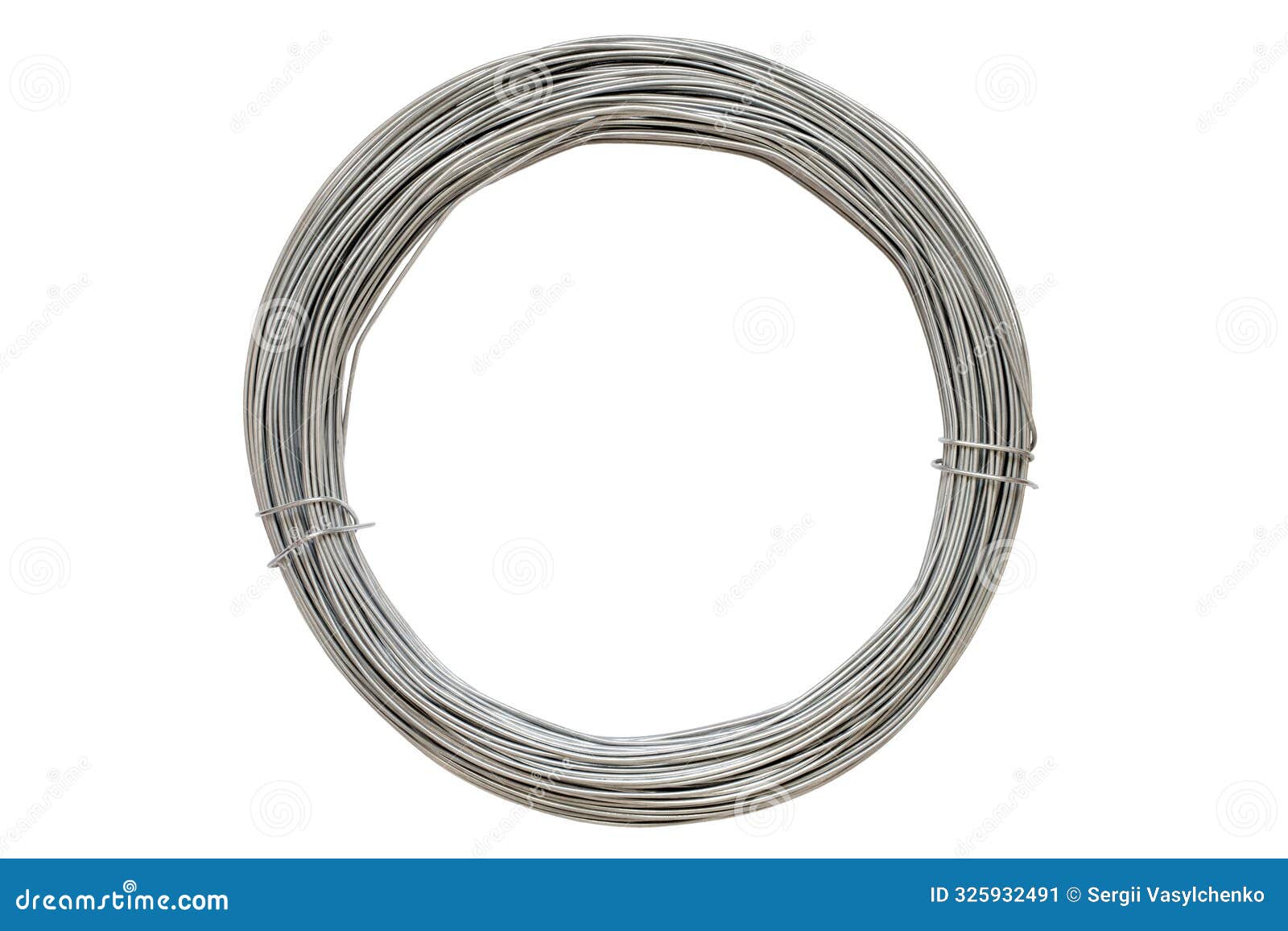 A Coil of Steel Wire Isolated on a White Background. Stock Image ...