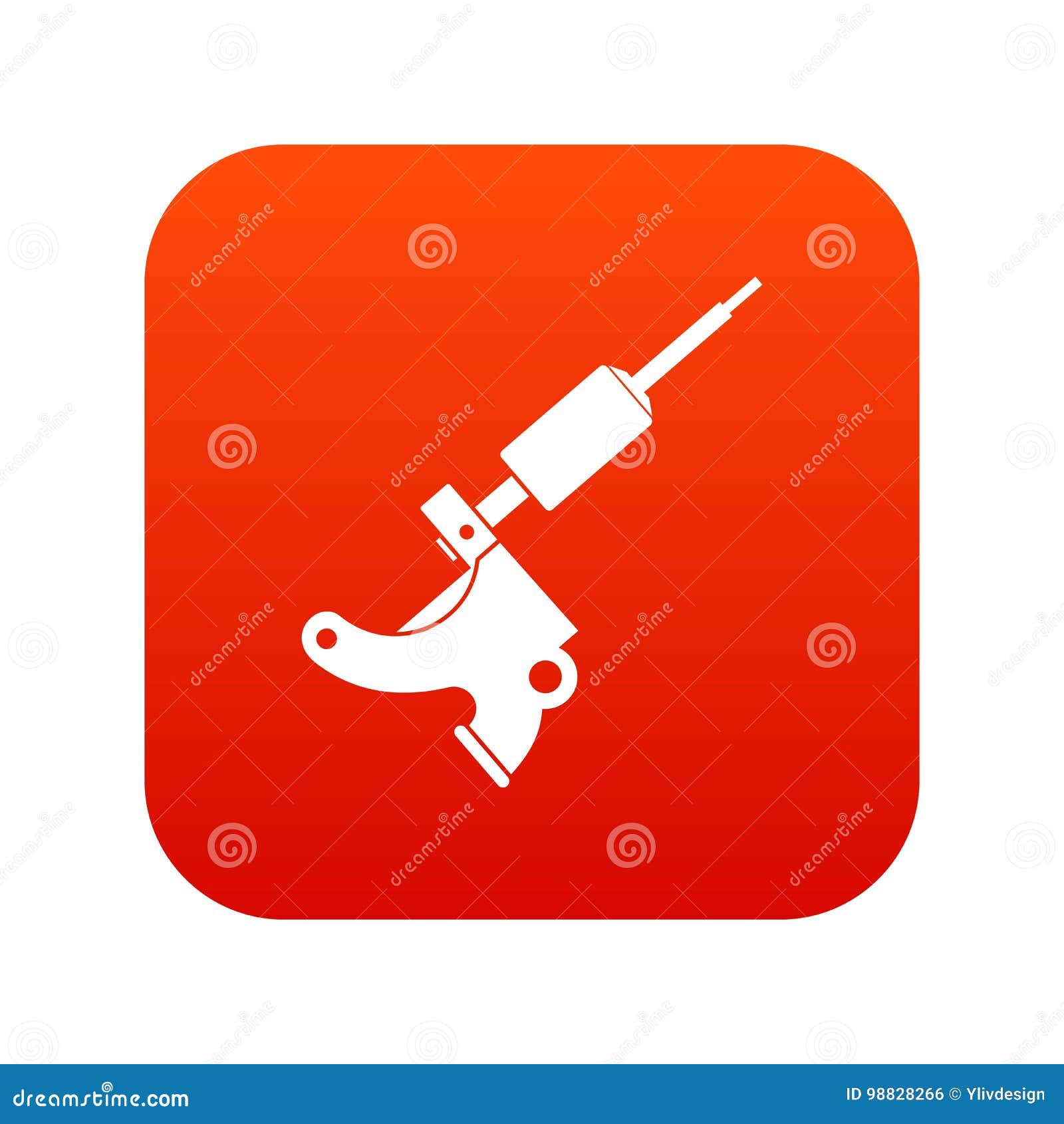 Coil Tattoo Machine Icon Digital Red Stock Vector - Illustration of ...