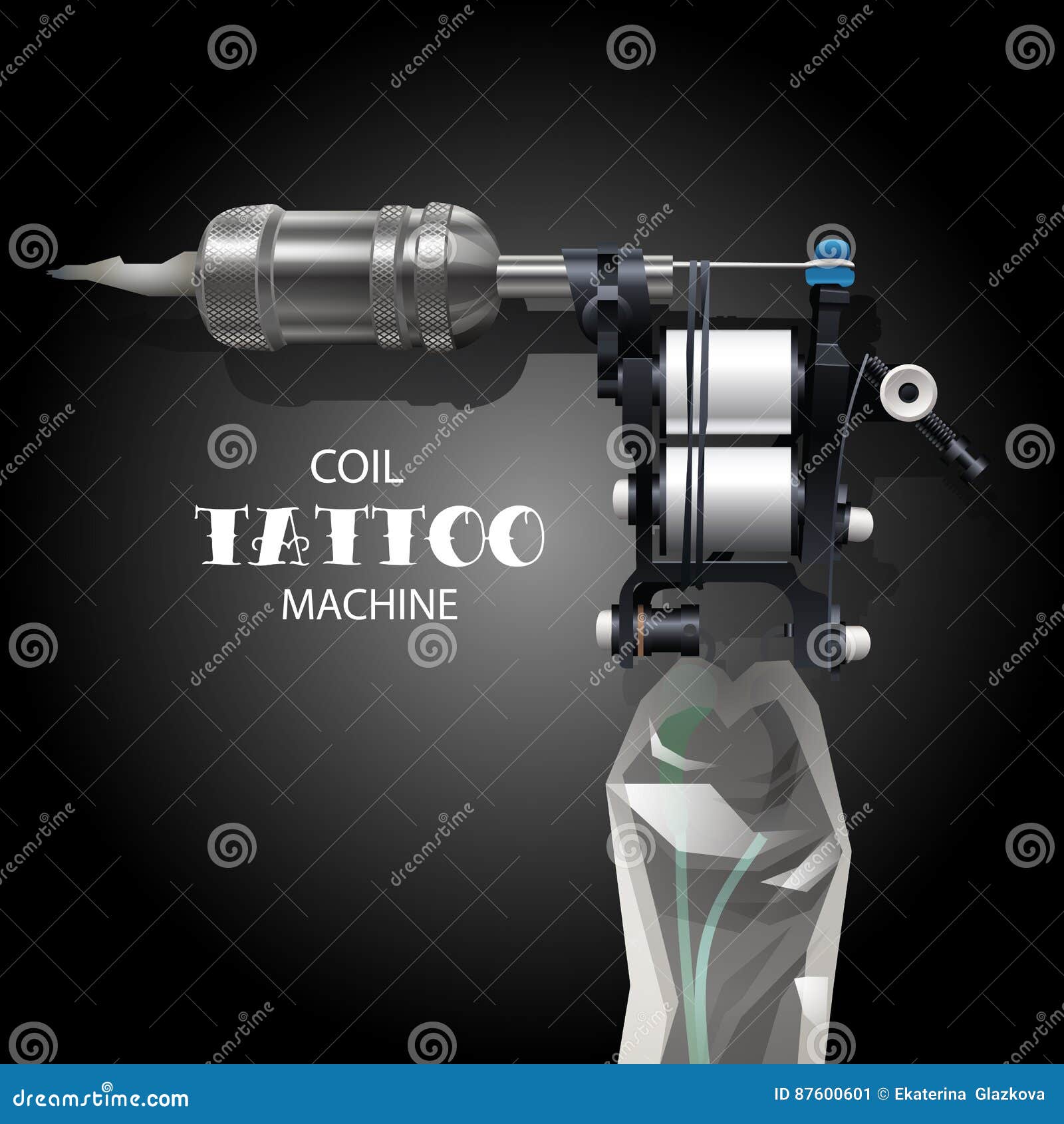 Coil tattoo machine stock vector. Illustration of induction - 87600601