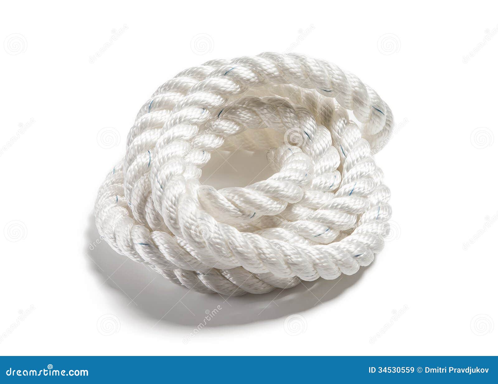 Coil of White Rope on White Stock Image - Image of laundry, industry ...