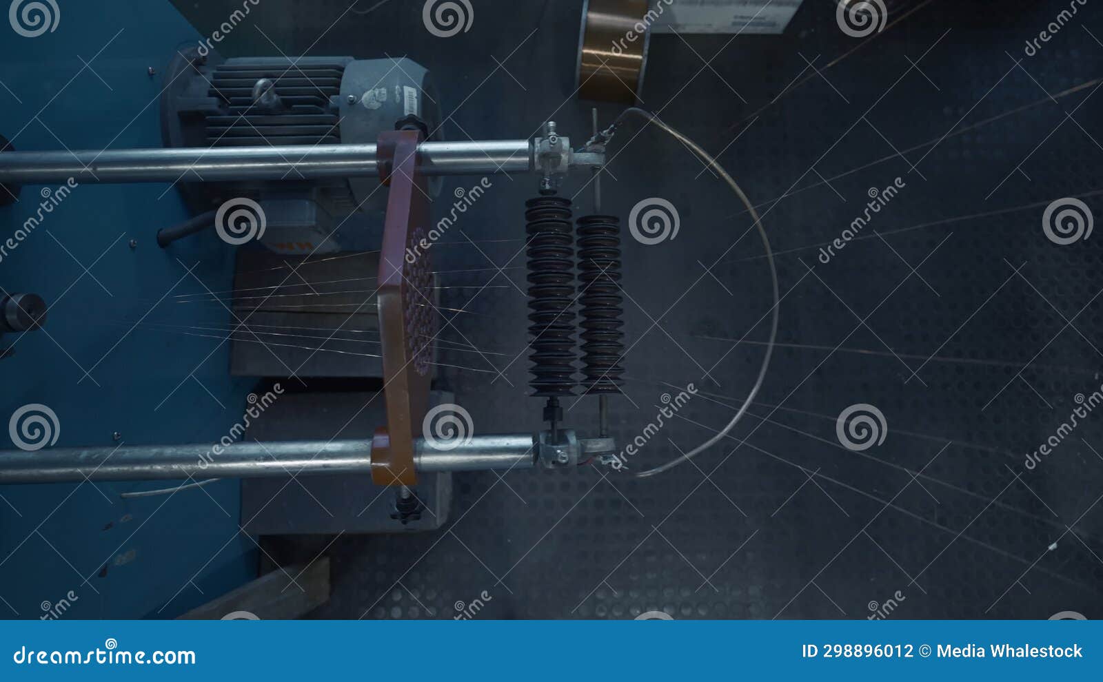 Coil Winder Machine with Copper Wire. Creative. Copper Round Rollers ...