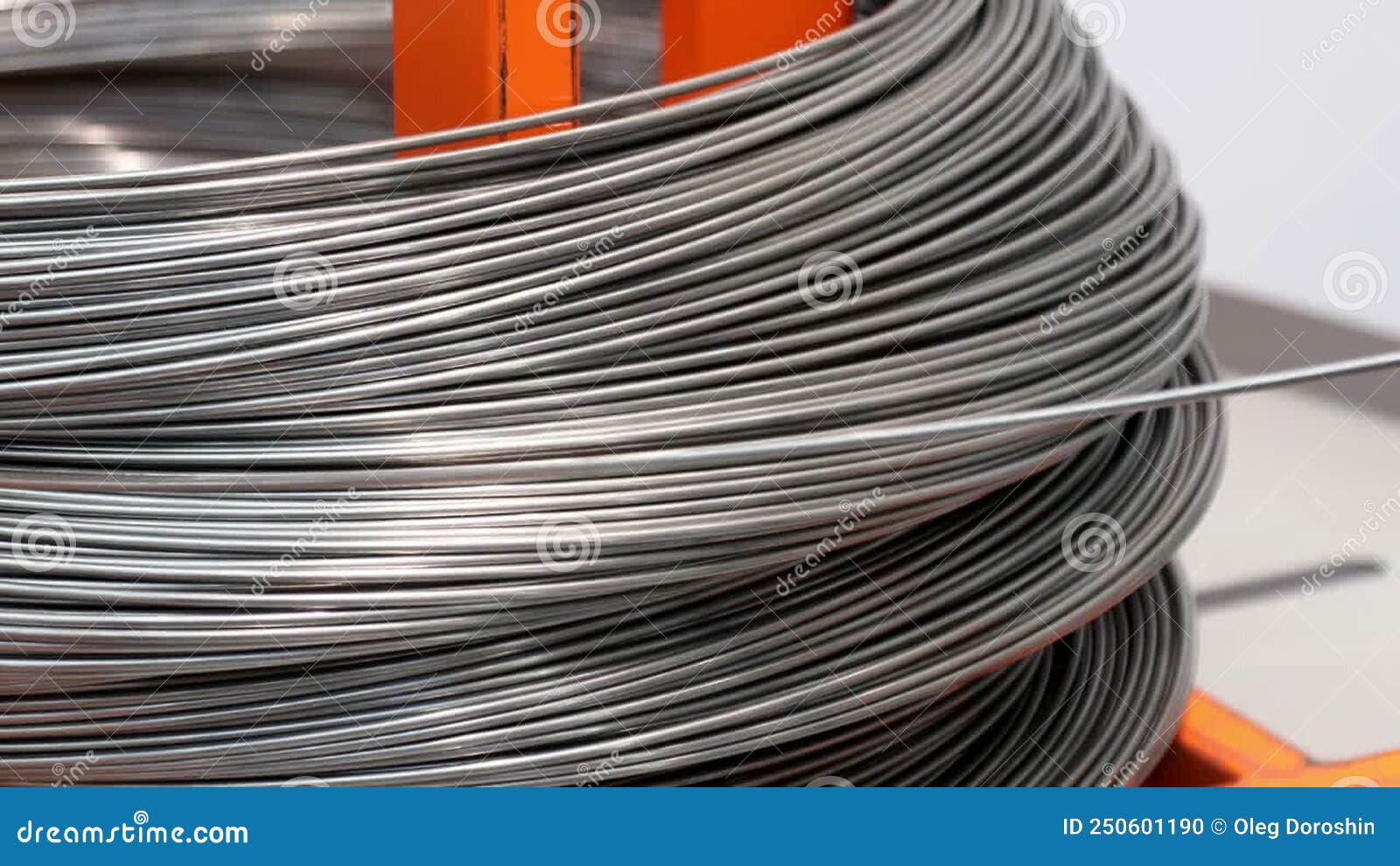 Coil with Wire for Automatic Universal Wire Bending Machine. Stock ...