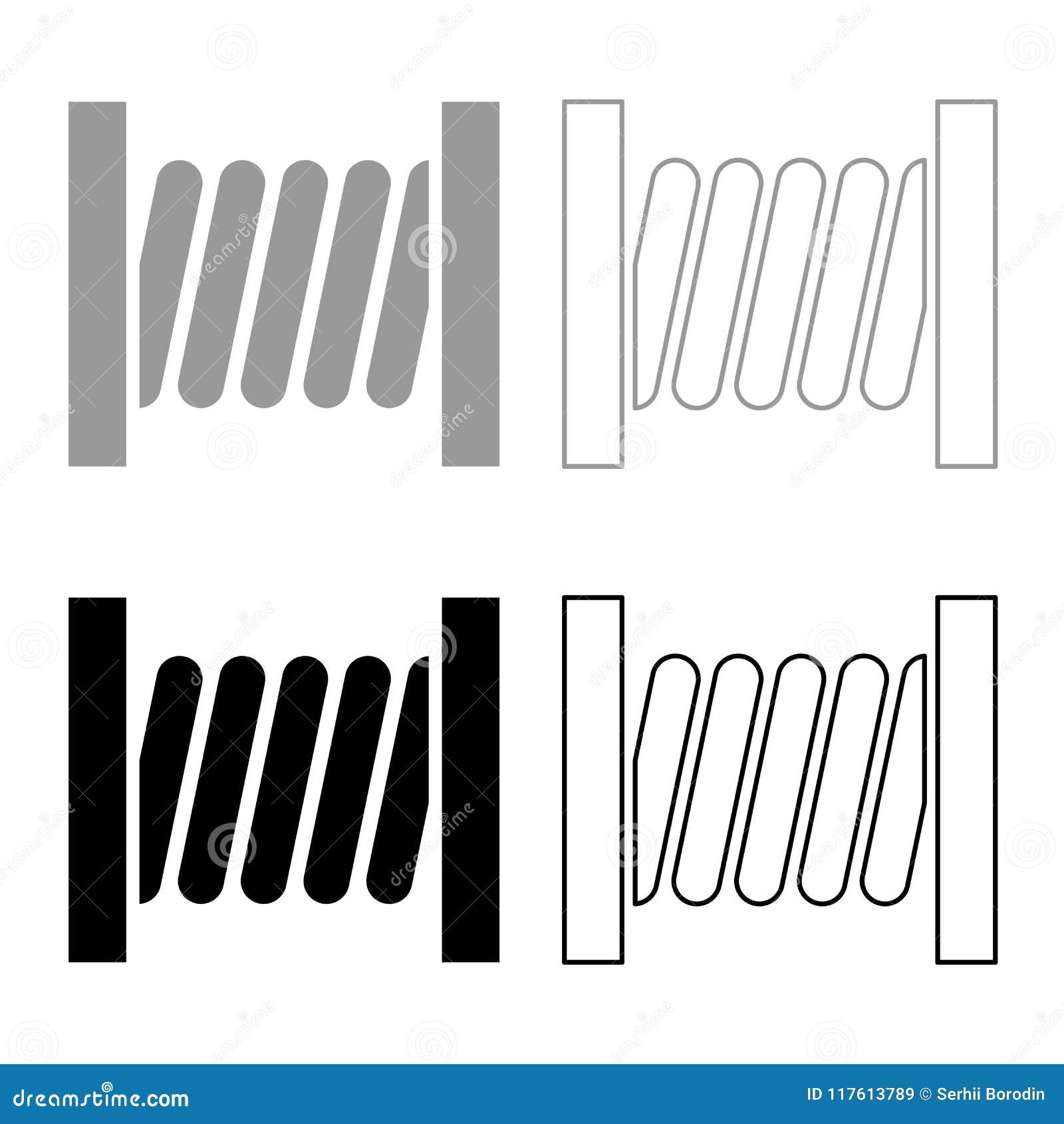 Coil with Wire Icon Set Grey Black Color Stock Vector - Illustration of ...