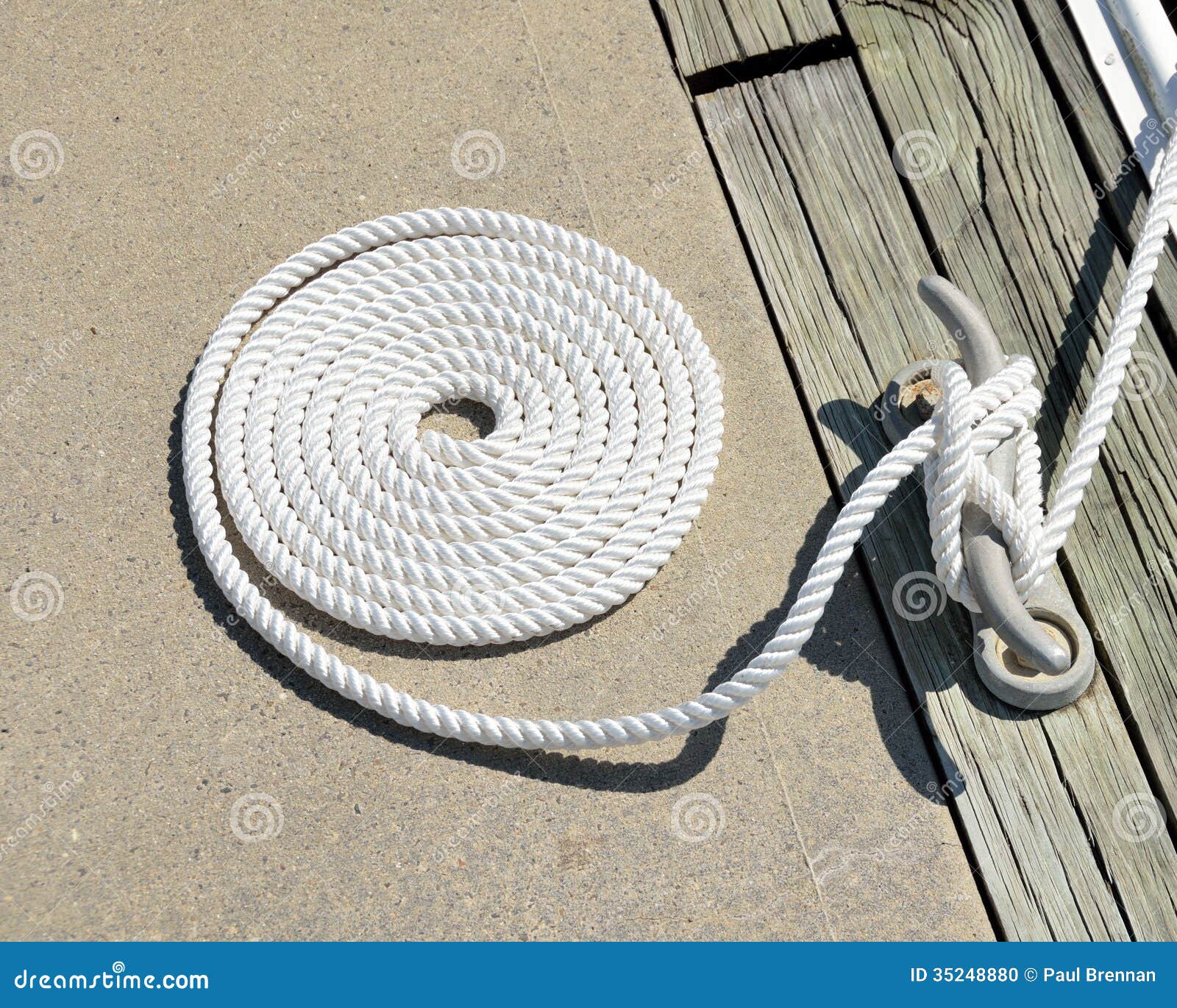Coiled boat mooring rope stock photo. Image of boat, overhead - 35248880