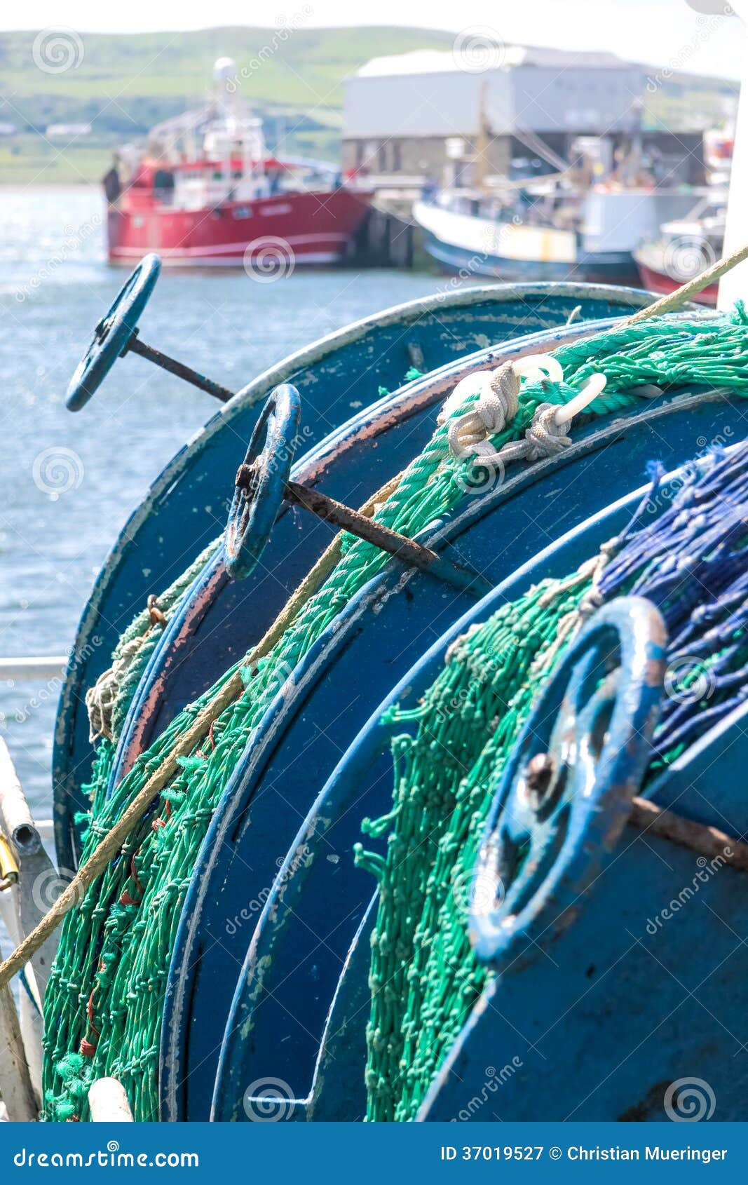 Coiled fishing nets stock image. Image of drift, coast - 37019527