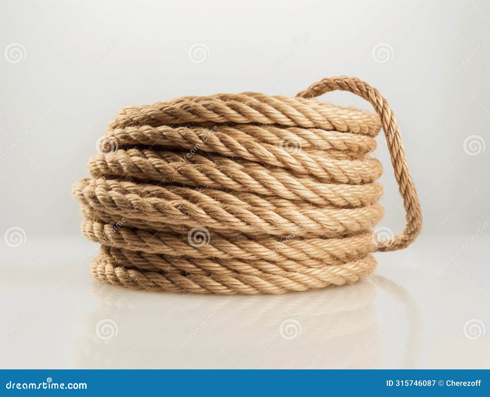 Coiled Jute Rope on White Background Stock Image - Image of coiled ...