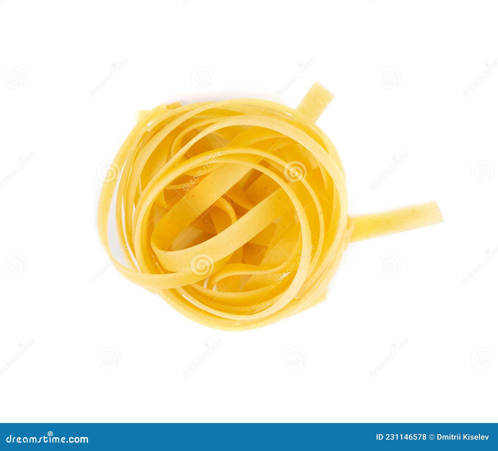 Long Italian Pasta: Mafalda, Linguine And Fusilli Isolated On White ...
