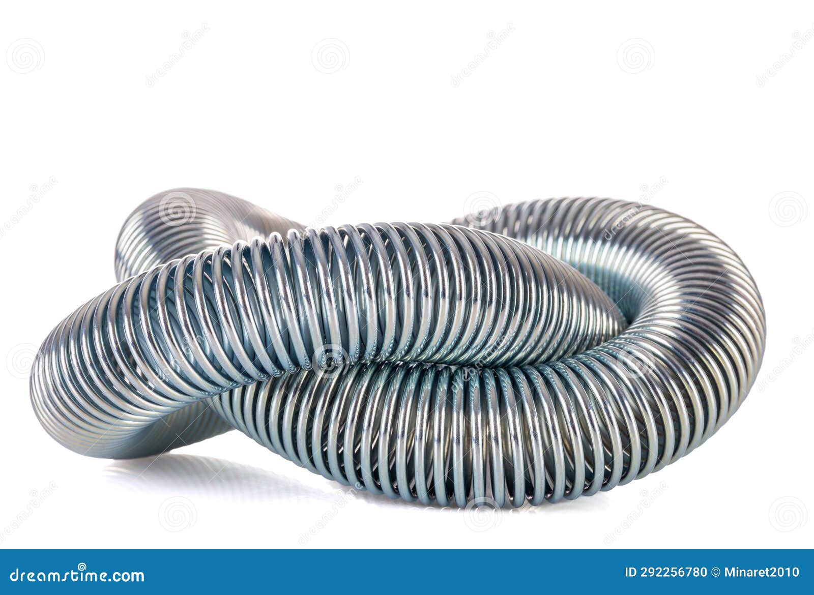 Coiled Metal Spring Isolated on White Stock Photo - Image of macro ...