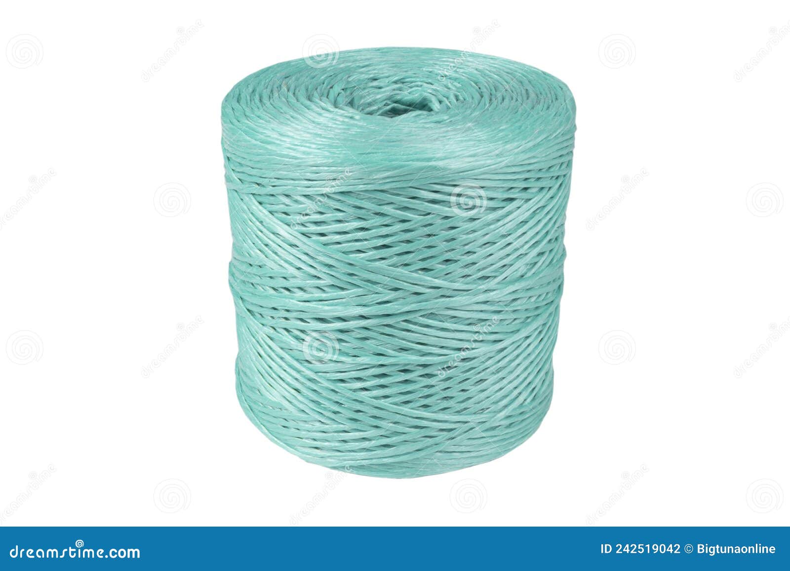 Coiled Nylon Rope Isolated On White Background. Striped Nylon Rope ...