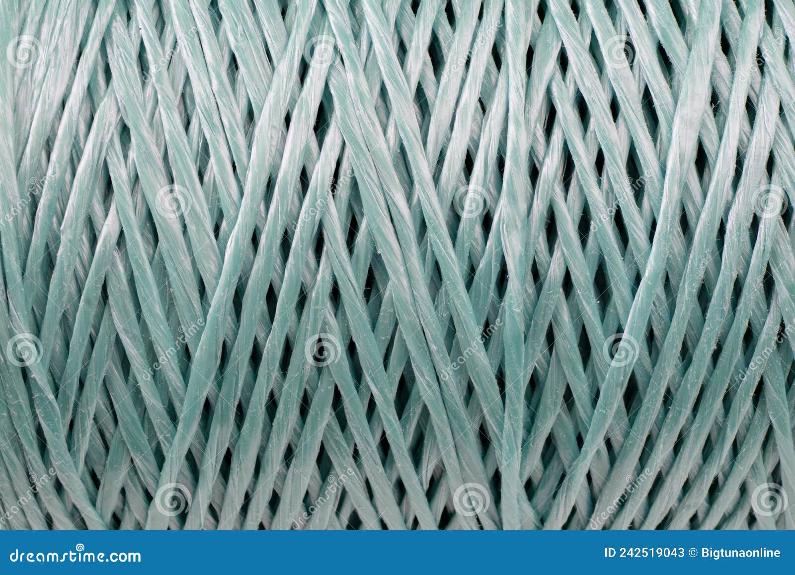 Coiled Nylon Rope Isolated On White Background. Striped Nylon Rope ...