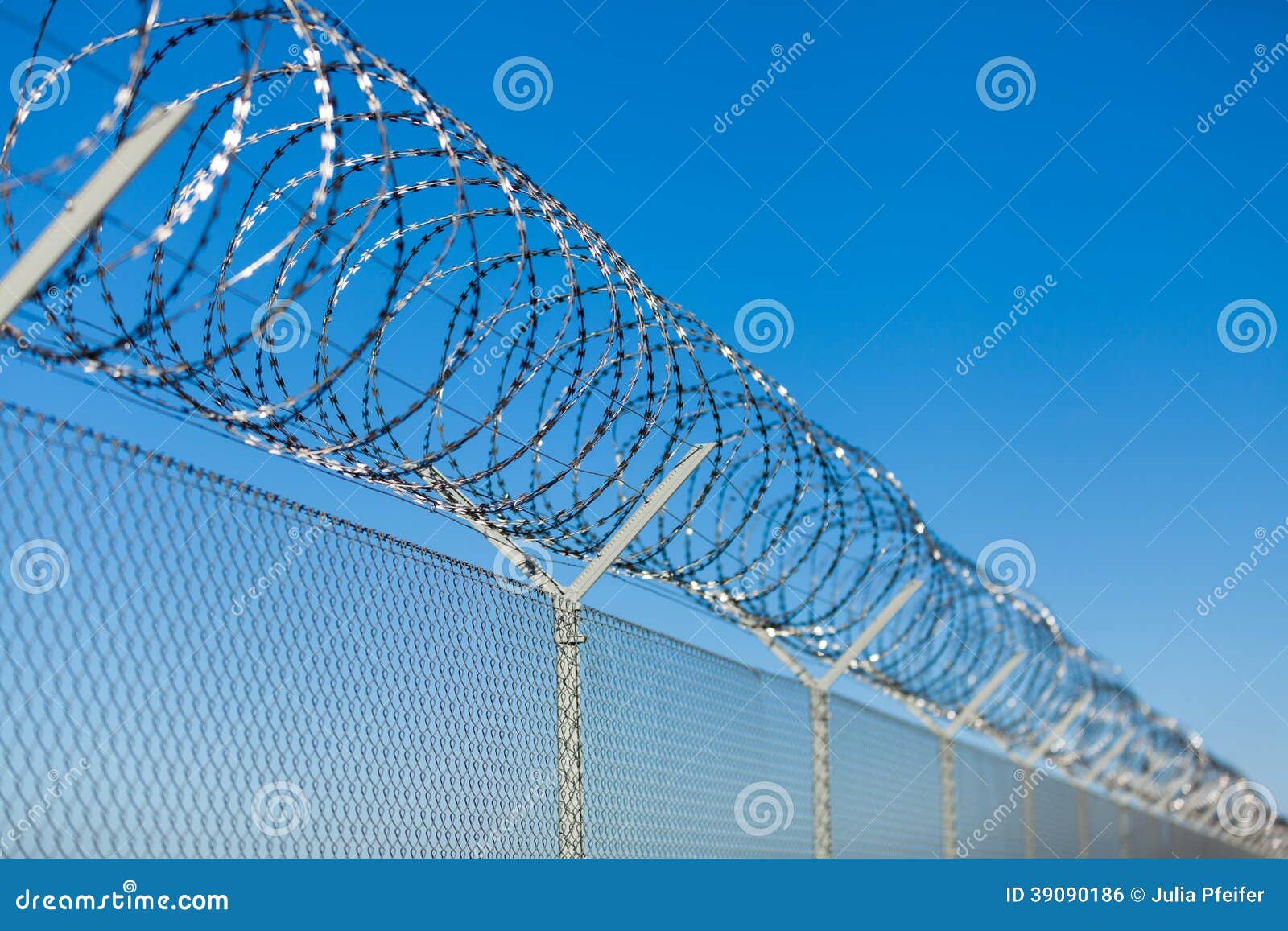 Coiled Razor Wire On Top Of A Fence Royalty-Free Stock Photo ...