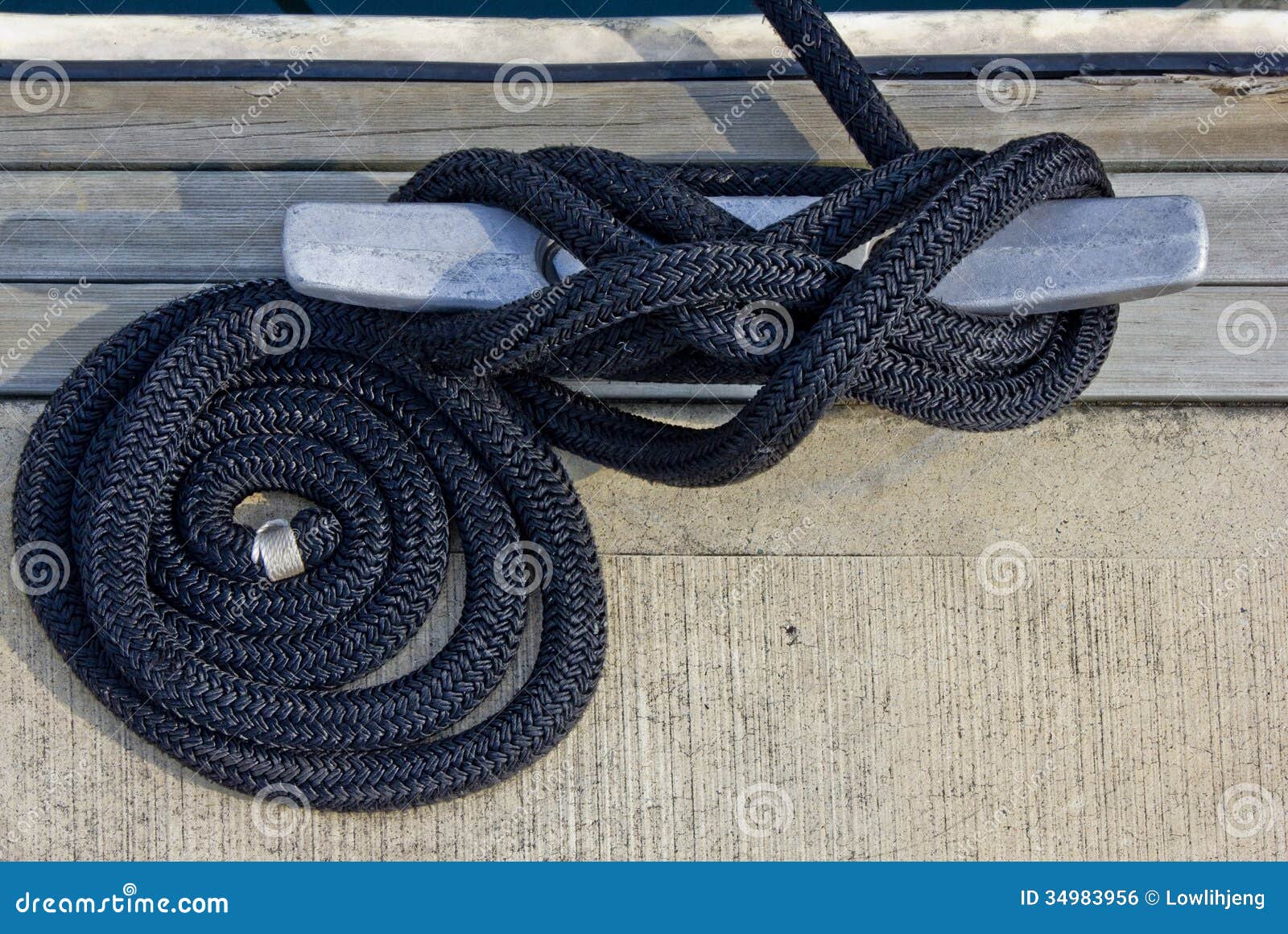 Coiled rope stock photo. Image of spiral, marina, boards - 34983956