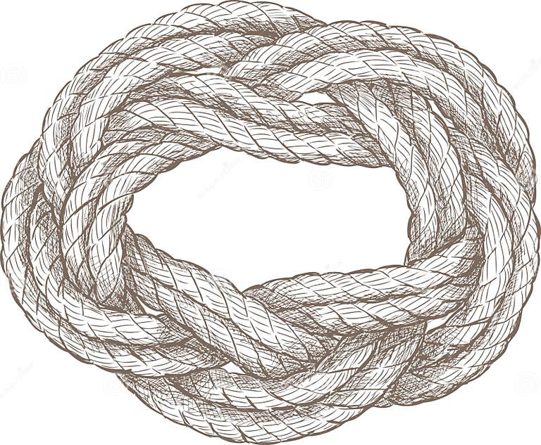 Coiled rope stock vector. Illustration of doodle, twisted - 32797645