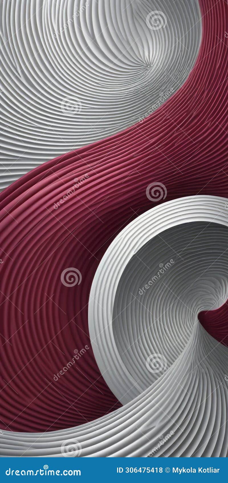 Coiled Shapes in Silver and Maroon Stock Photo - Image of wallpaper ...