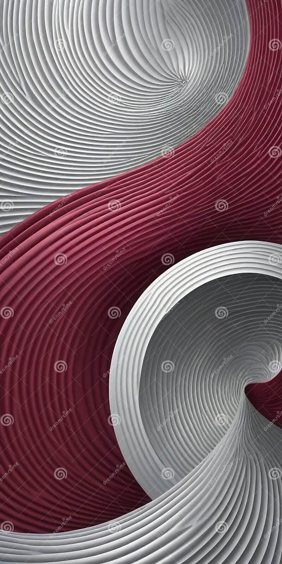 Coiled Shapes in Silver and Maroon Stock Photo - Image of wallpaper ...