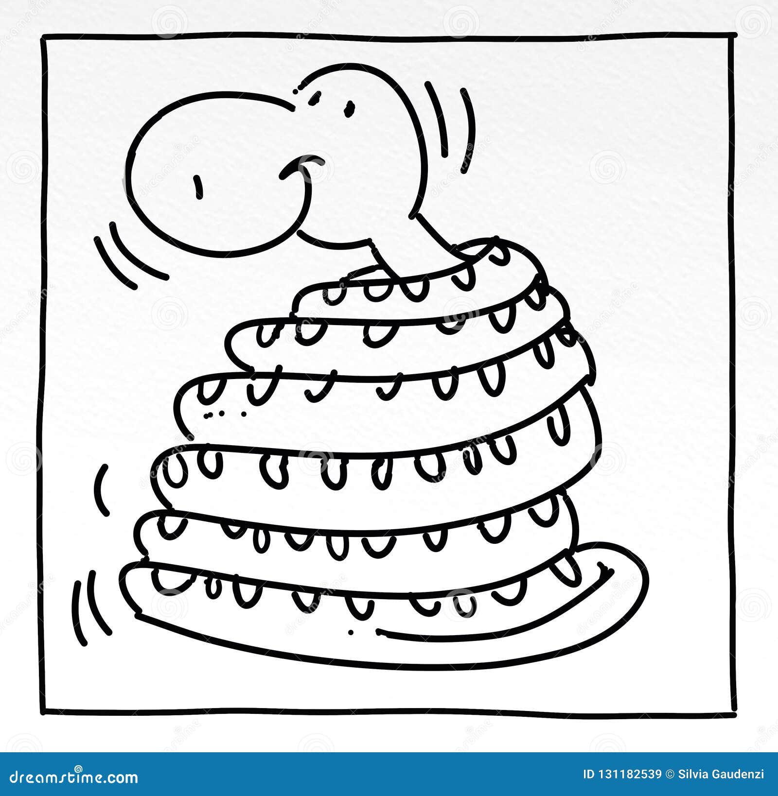 A Coiled Snake Humorous Comics with Mascots and Icons Stock ...