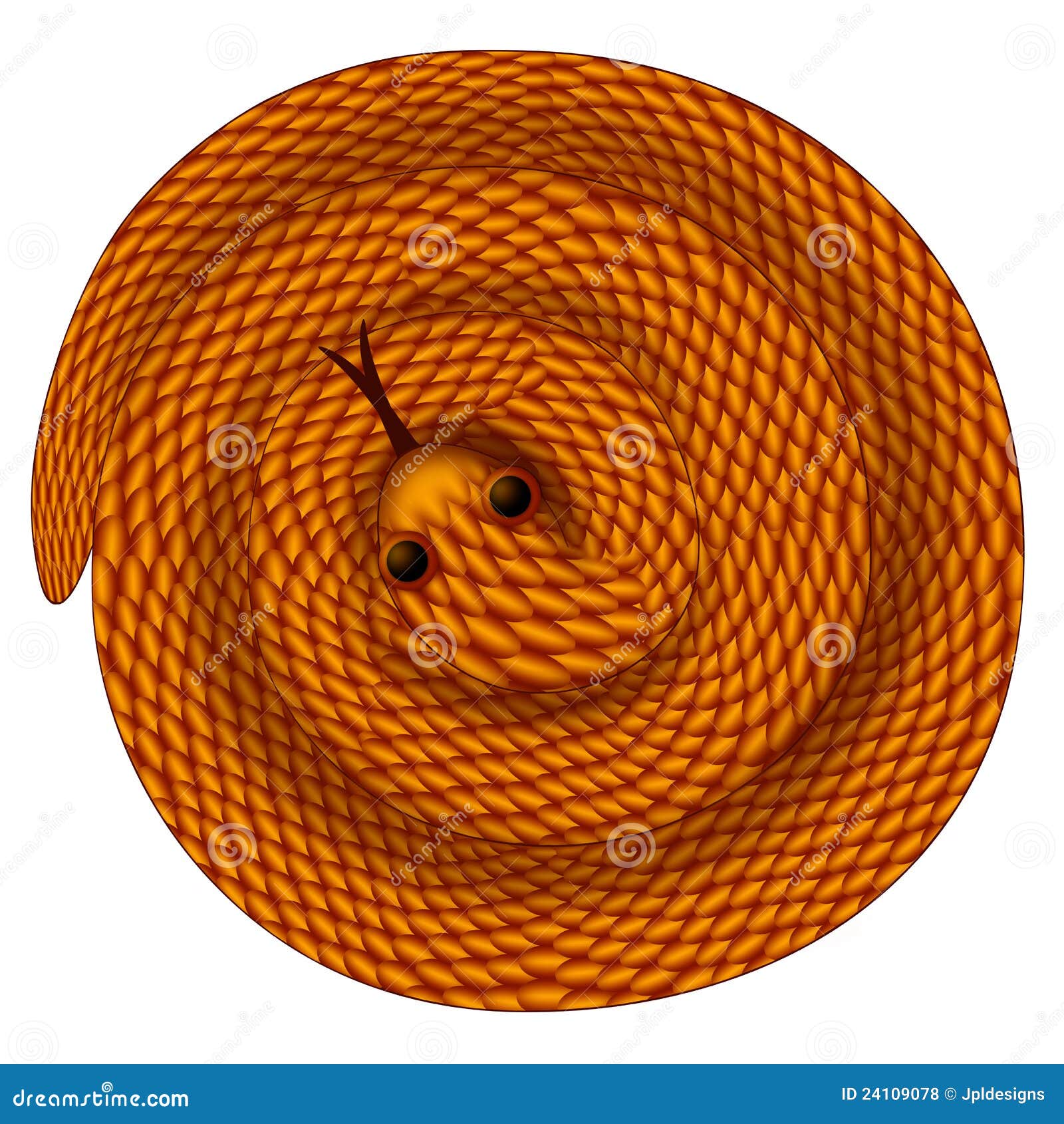 Coiled Snake Illustration stock illustration. Illustration of serpent ...