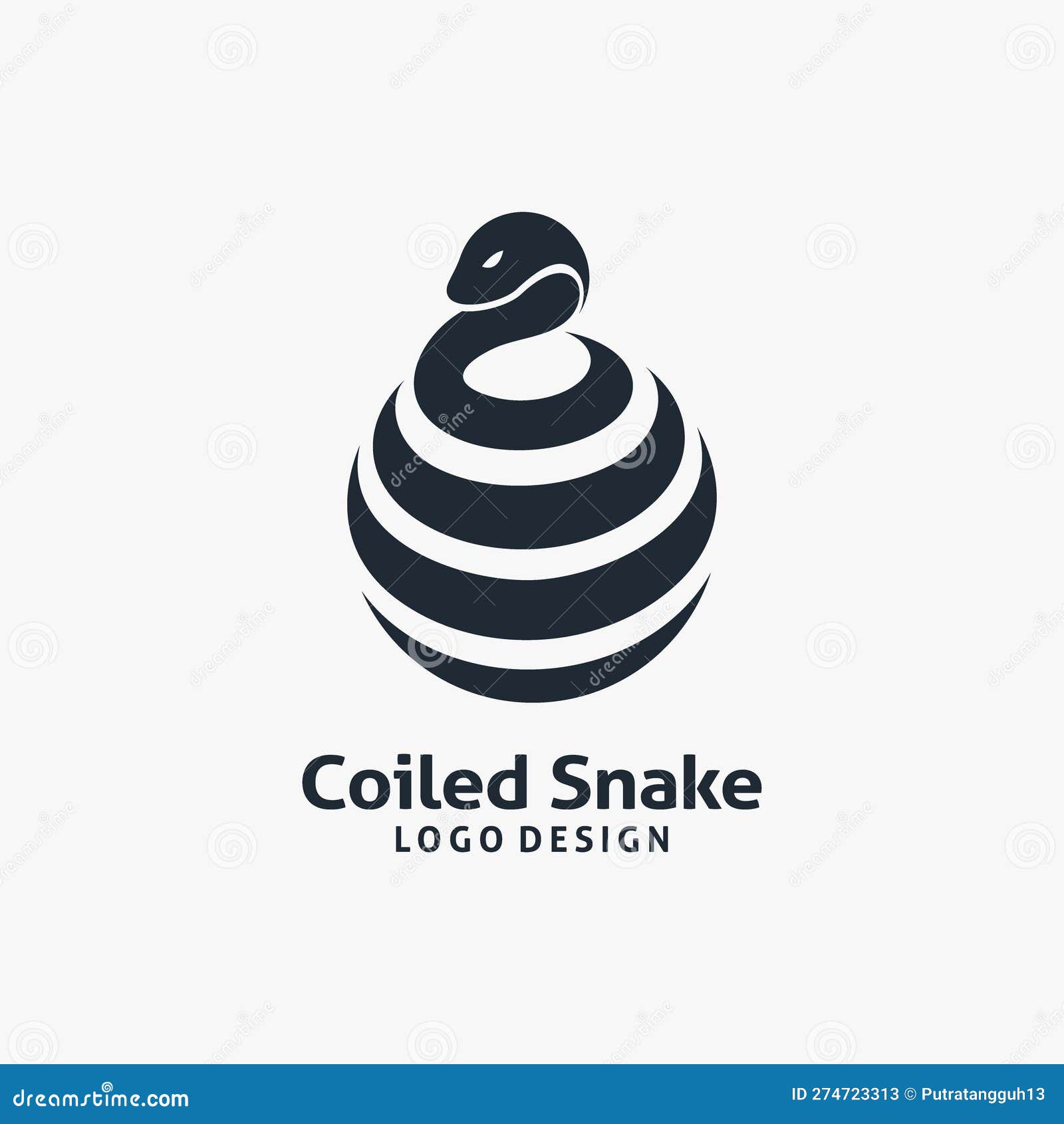 Coiled snake logo design stock vector. Illustration of bite - 274723313
