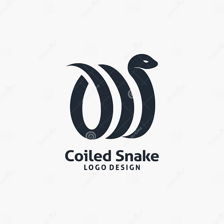 Coiled snake logo design stock vector. Illustration of logo - 274723314