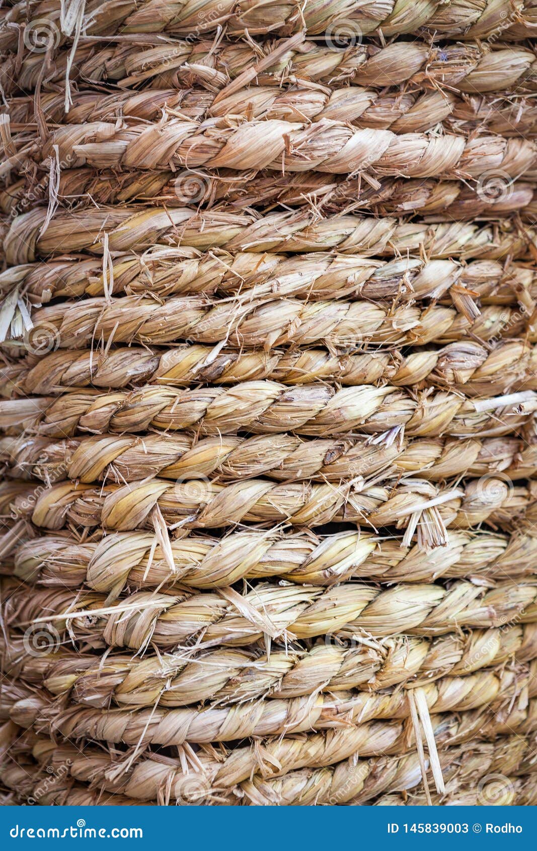 Coiled Straw Rope stock image. Image of closeup, round - 145839003