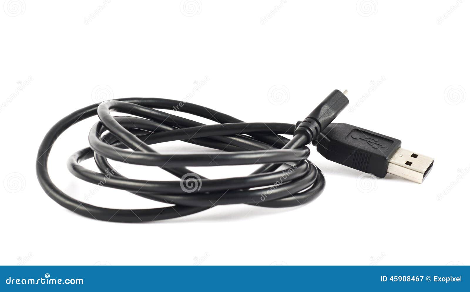 Coiled USB cable isolated stock image. Image of digital - 45908467