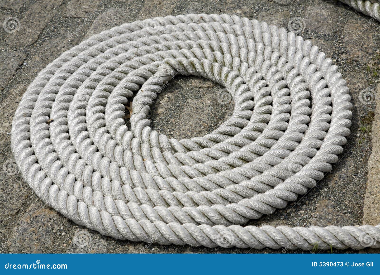 Coiled White Rope Detail 1 Stock Photos - Image: 5390473