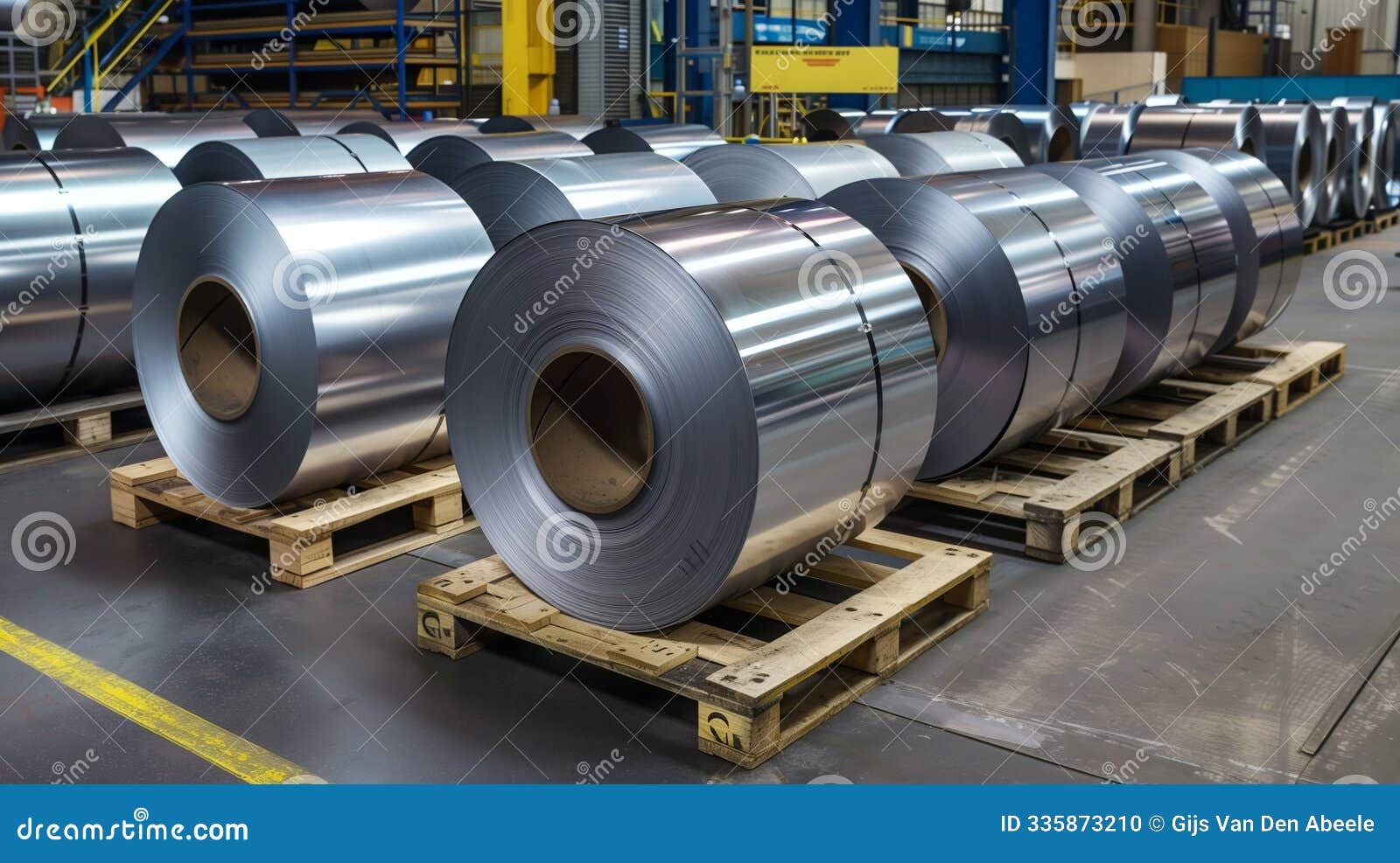 Coils Of Steel Wire. Rabitz Mesh Netting Rolls In Warehouse Royalty ...