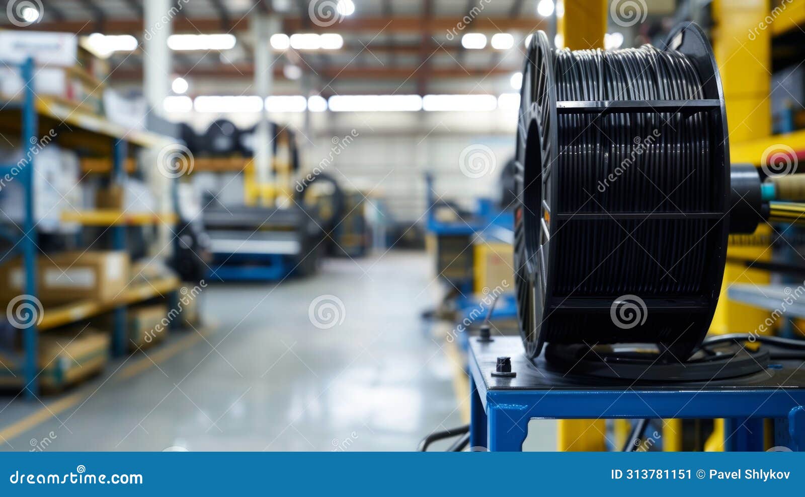 Coils of Electric Cable. High and Low Voltage Cables in Storage. Stock ...