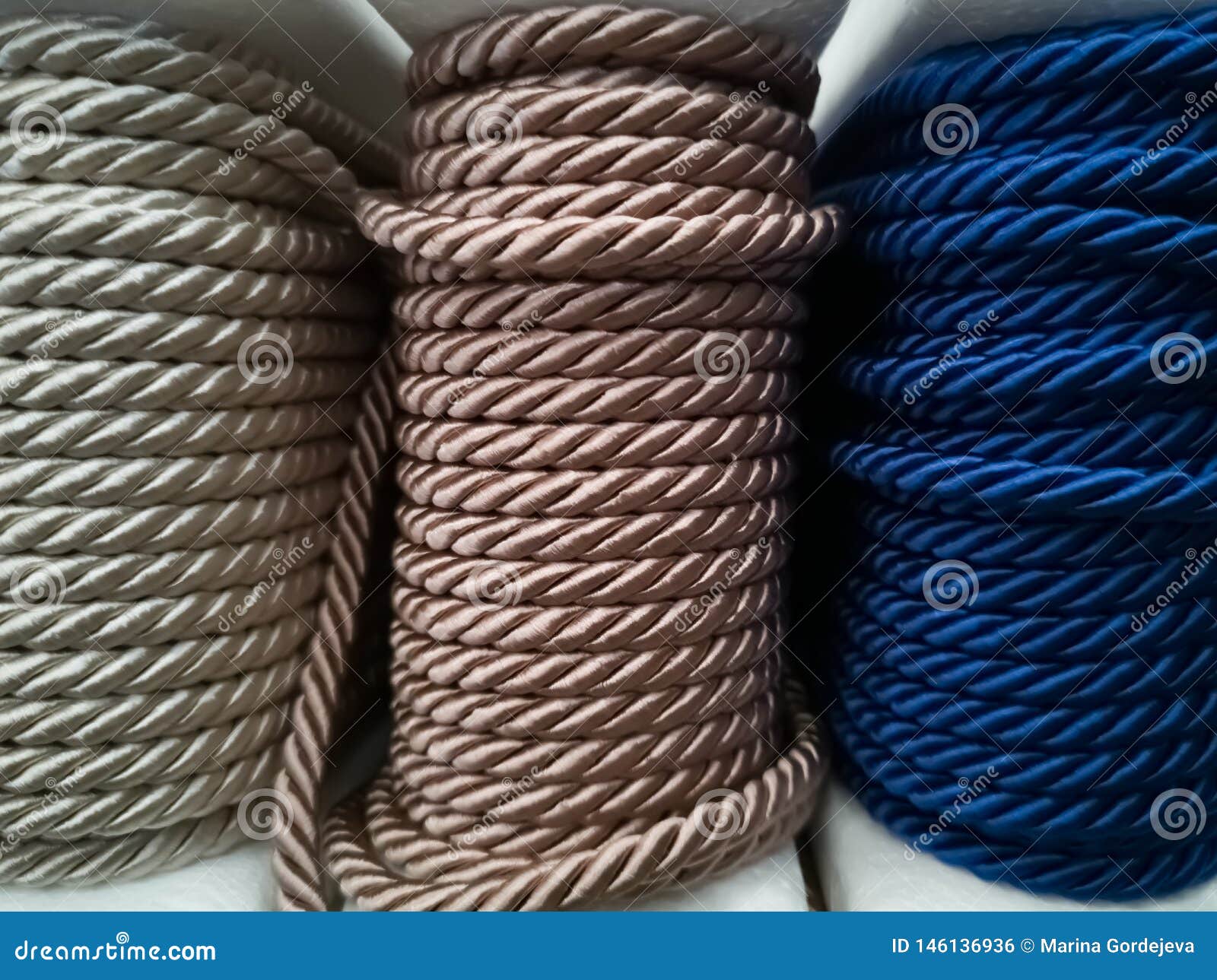 Coils with Laces in Different Colors for Needlework. Stock Photo ...