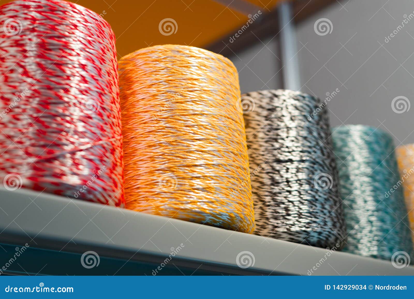 Coils with Multi-colored Cords. Stock Photo - Image of industry, fabric ...