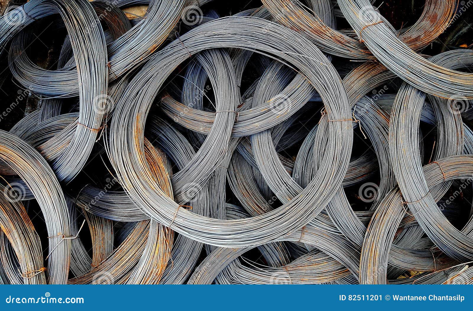 Coils of Old Galvanized Wires with Traces of Rust Stock Image - Image ...