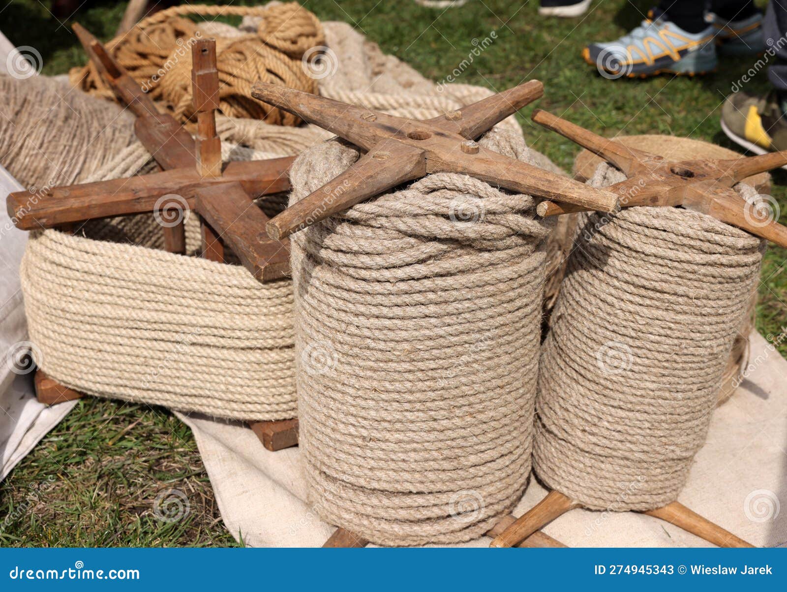 Coils of Ropes Made in the Traditional Way from Natural Materials ...
