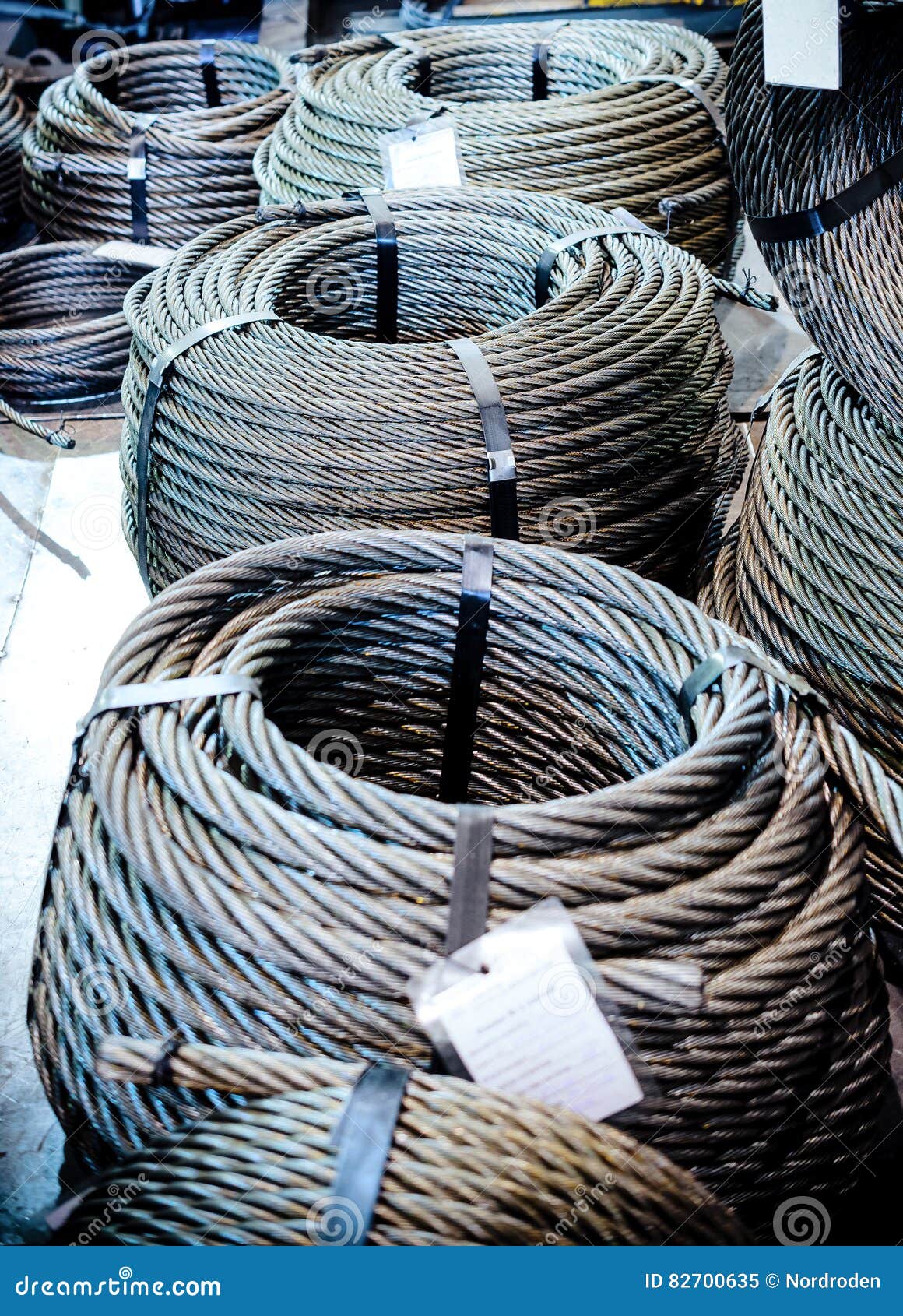 Coils of steel cable. stock image. Image of detail, iron - 82700635
