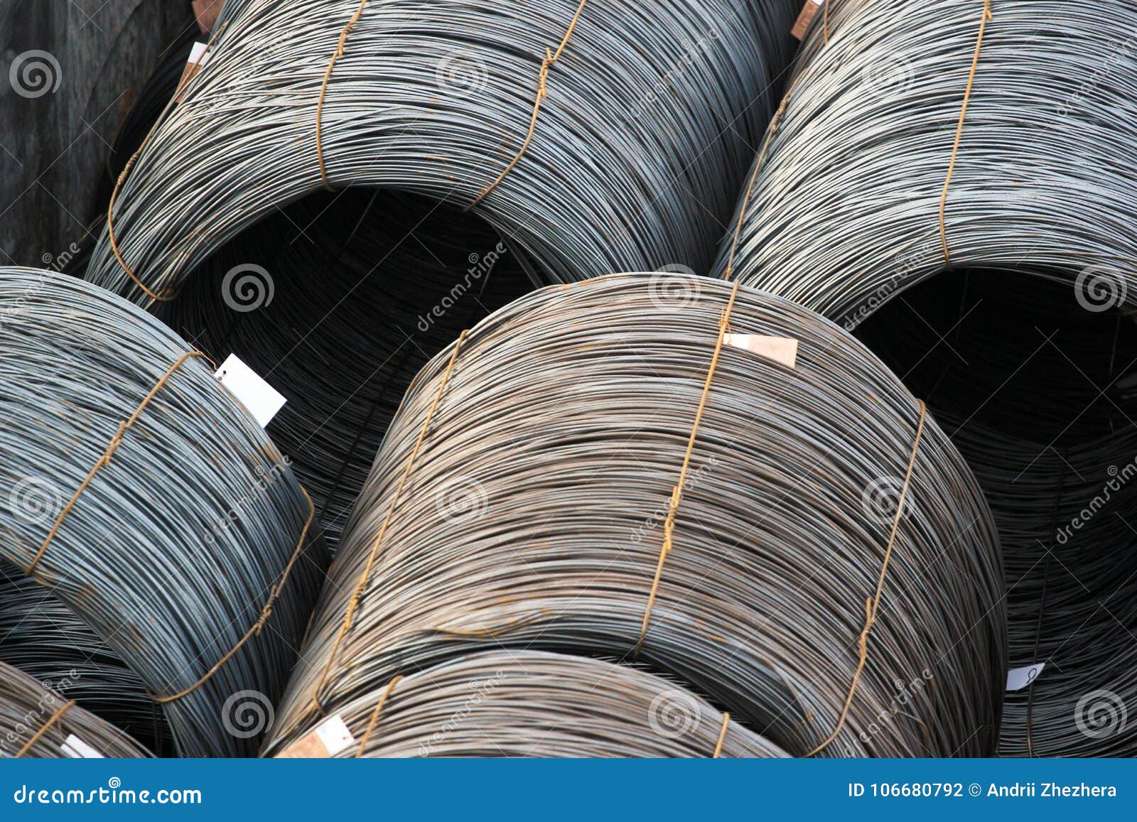 Coils of steel wire stock photo. Image of coils, abstract - 106680792