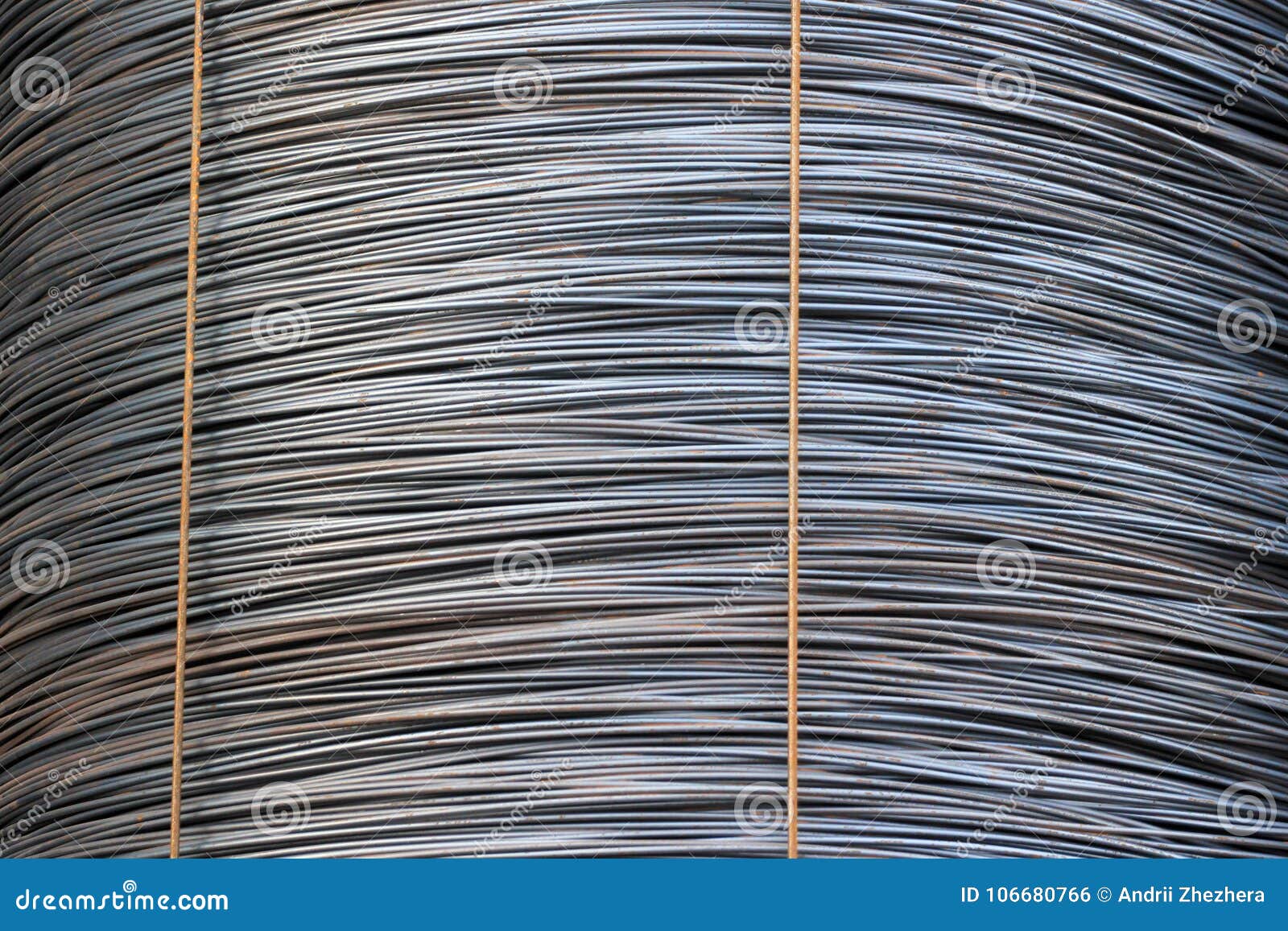 Coils of Steel Wire, Closeup Image Stock Photo - Image of cable, roll ...