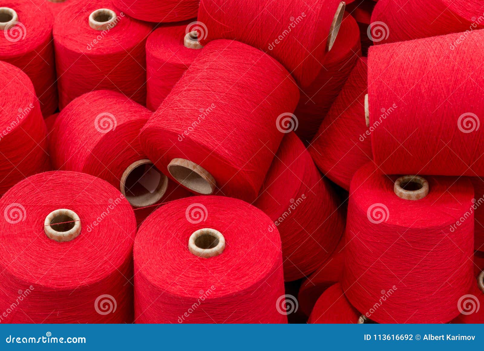 Coils of textile yarns stock photo. Image of sewing - 113616692