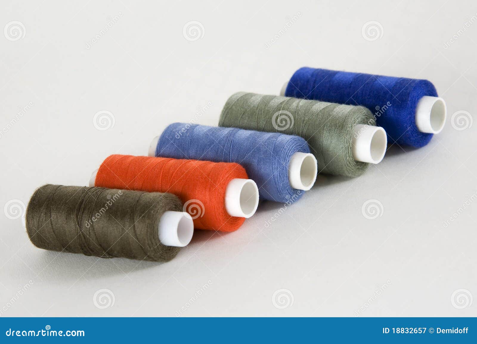 Coils with threads stock image. Image of creation, seamstress - 18832657