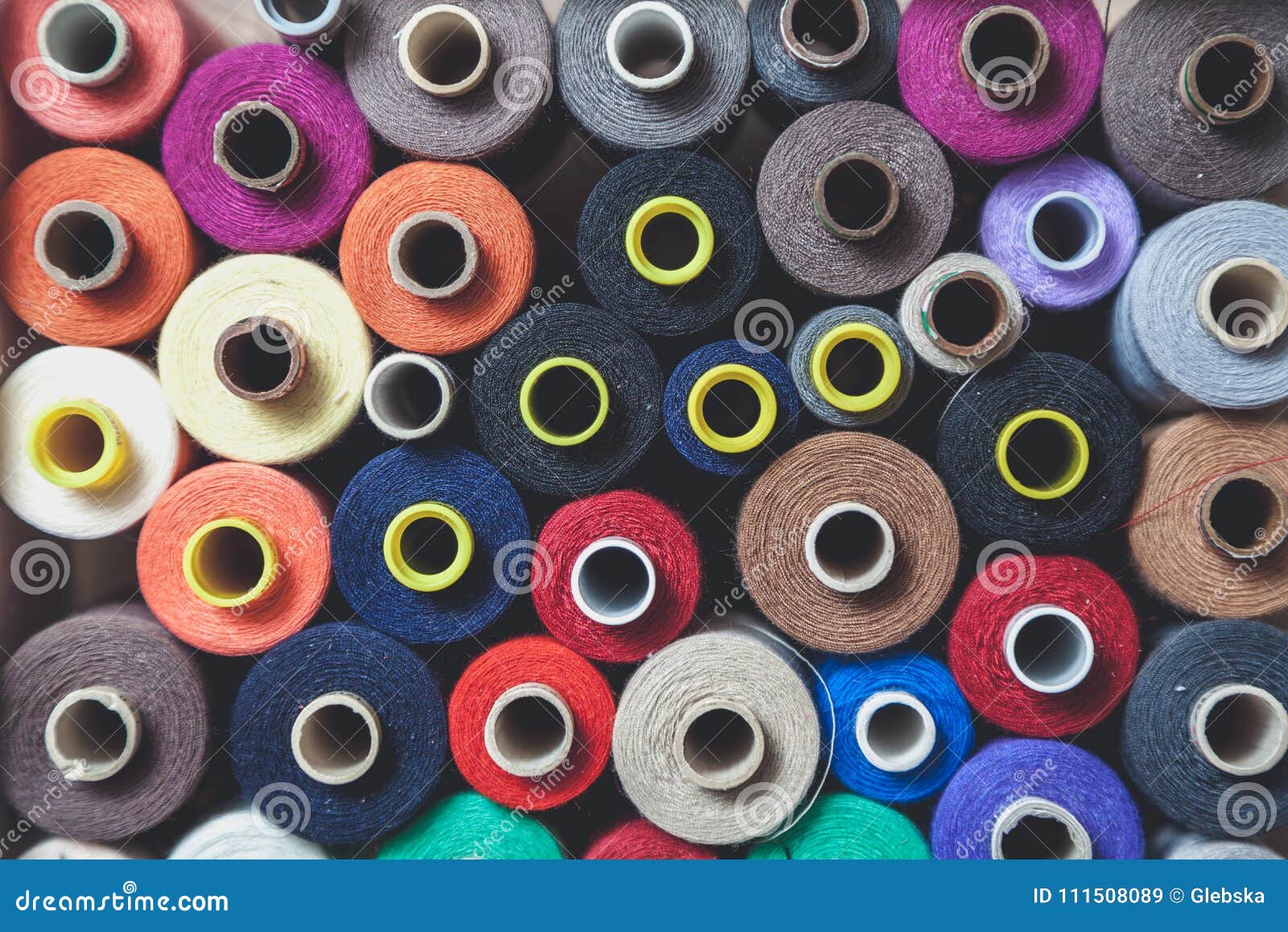 Lot of Different Coils with Threads Stock Image - Image of seamstress ...
