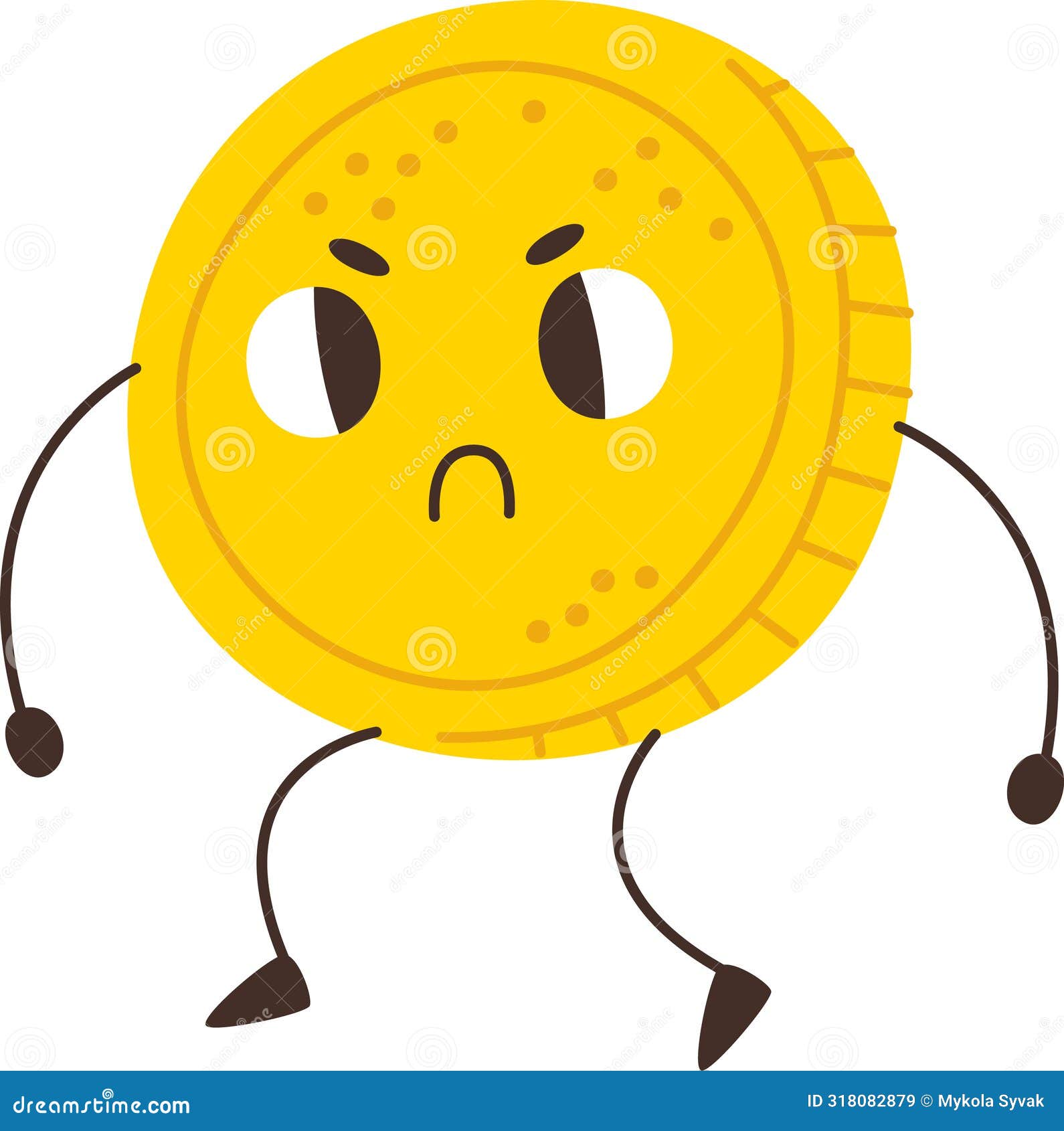 Coin Angry Character stock vector. Illustration of payment - 318082879