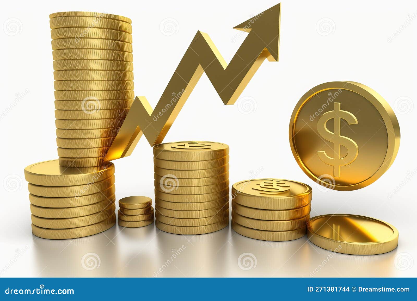 The Coin of the Arrow is Pointed Up. Stock Photo - Image of rate ...