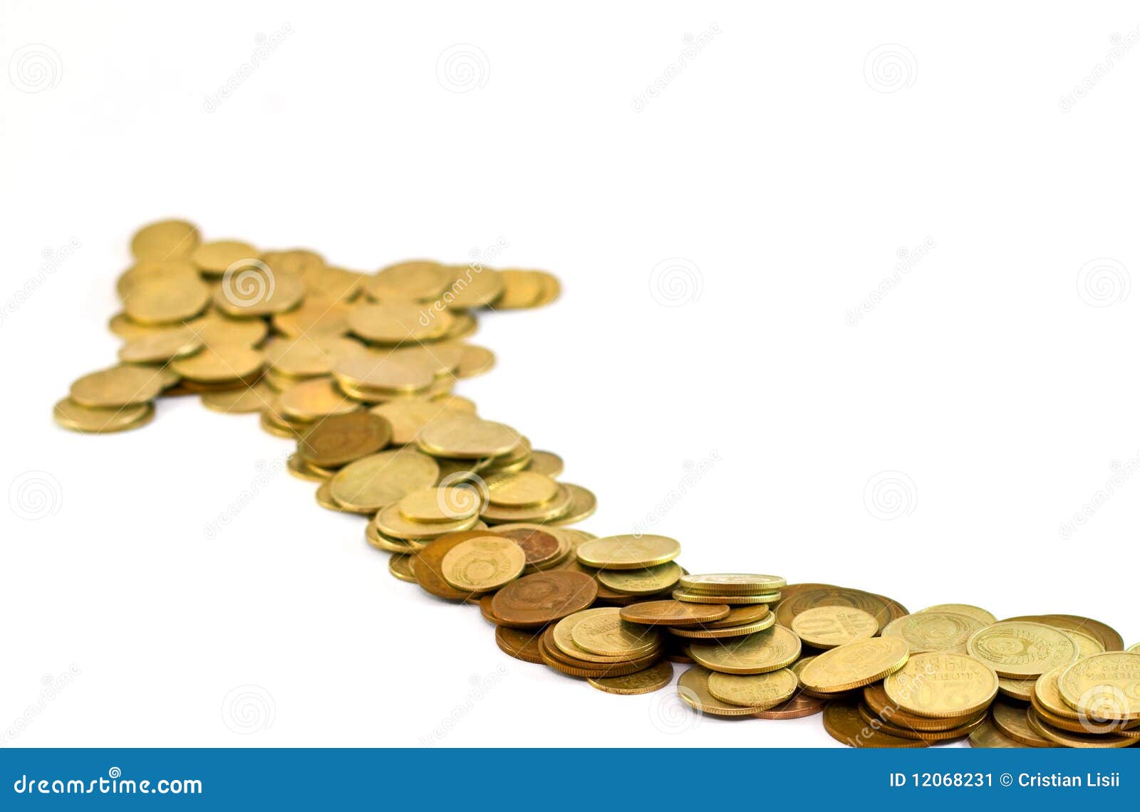 Coin Arrow Showing Investment Rise Stock Image - Image of gold, capital ...