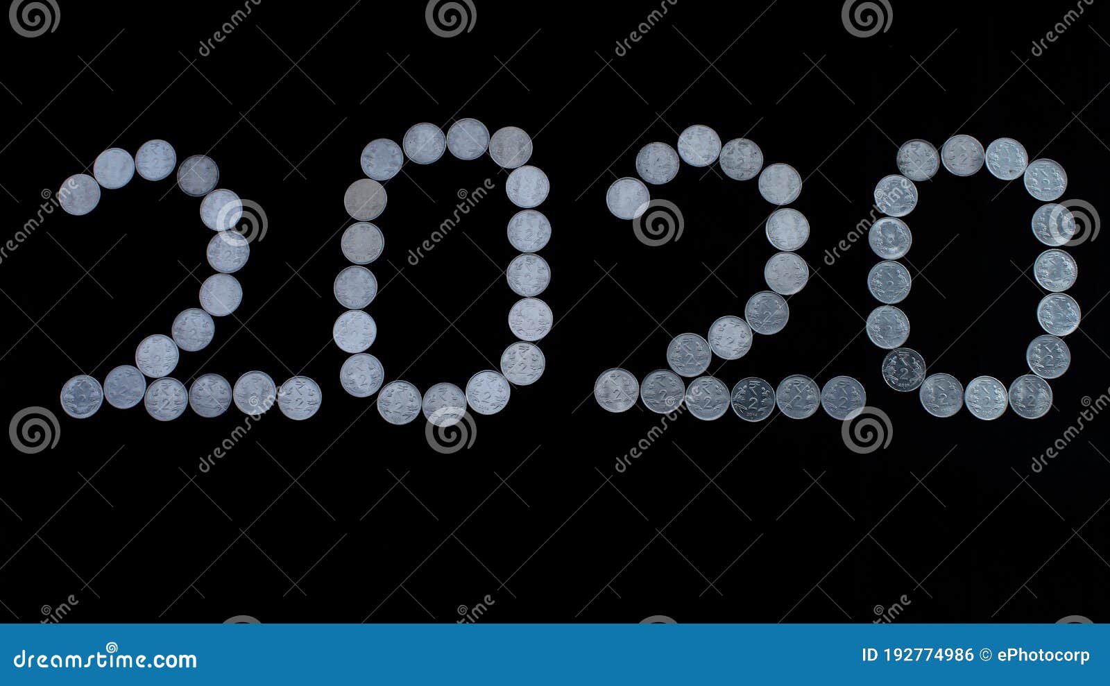 Coin Art Depicting the Year Two Thousand and Twenty Stock Photo - Image ...
